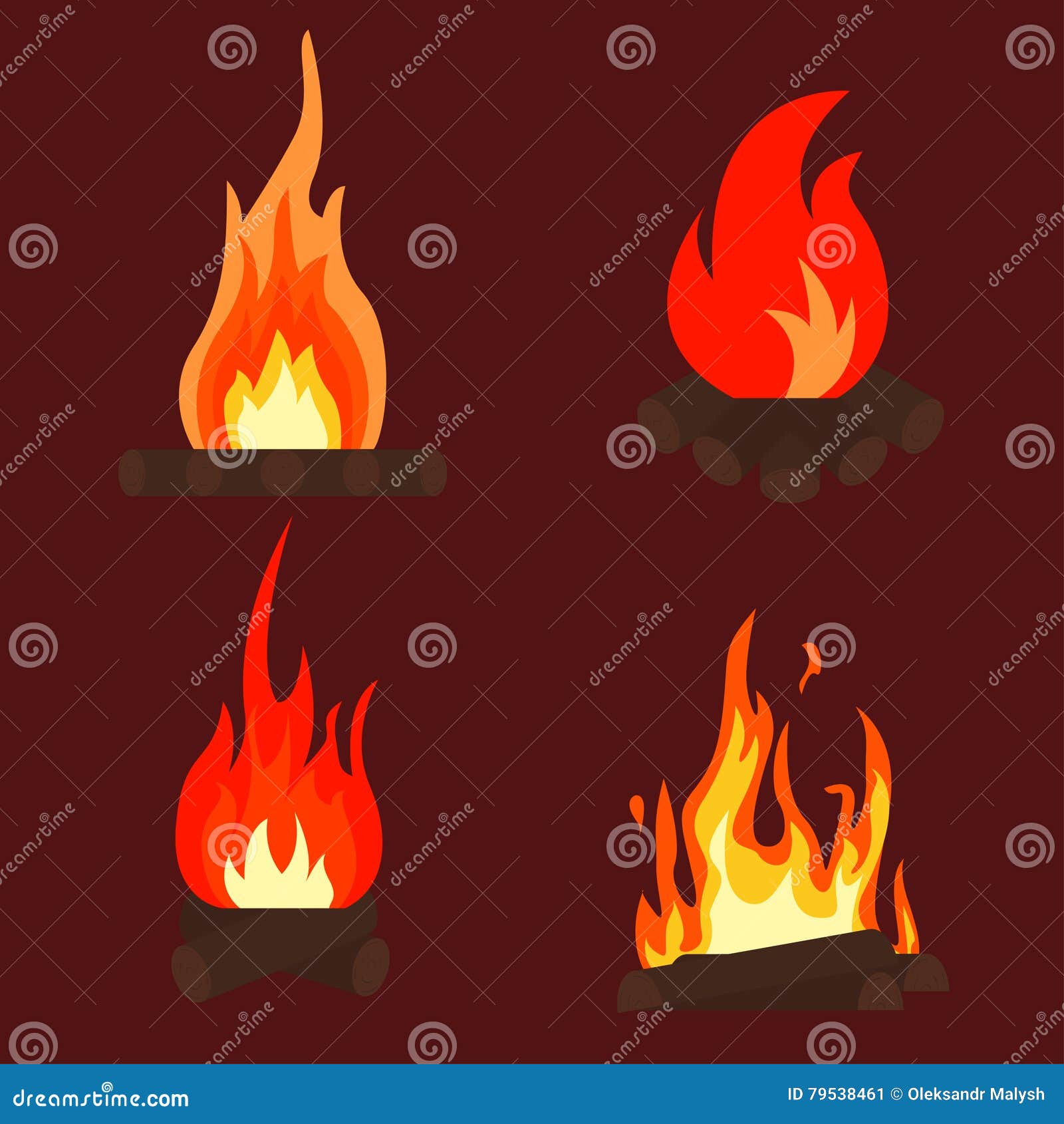 Fire bonfire stock vector. Illustration of clip, element - 79538461