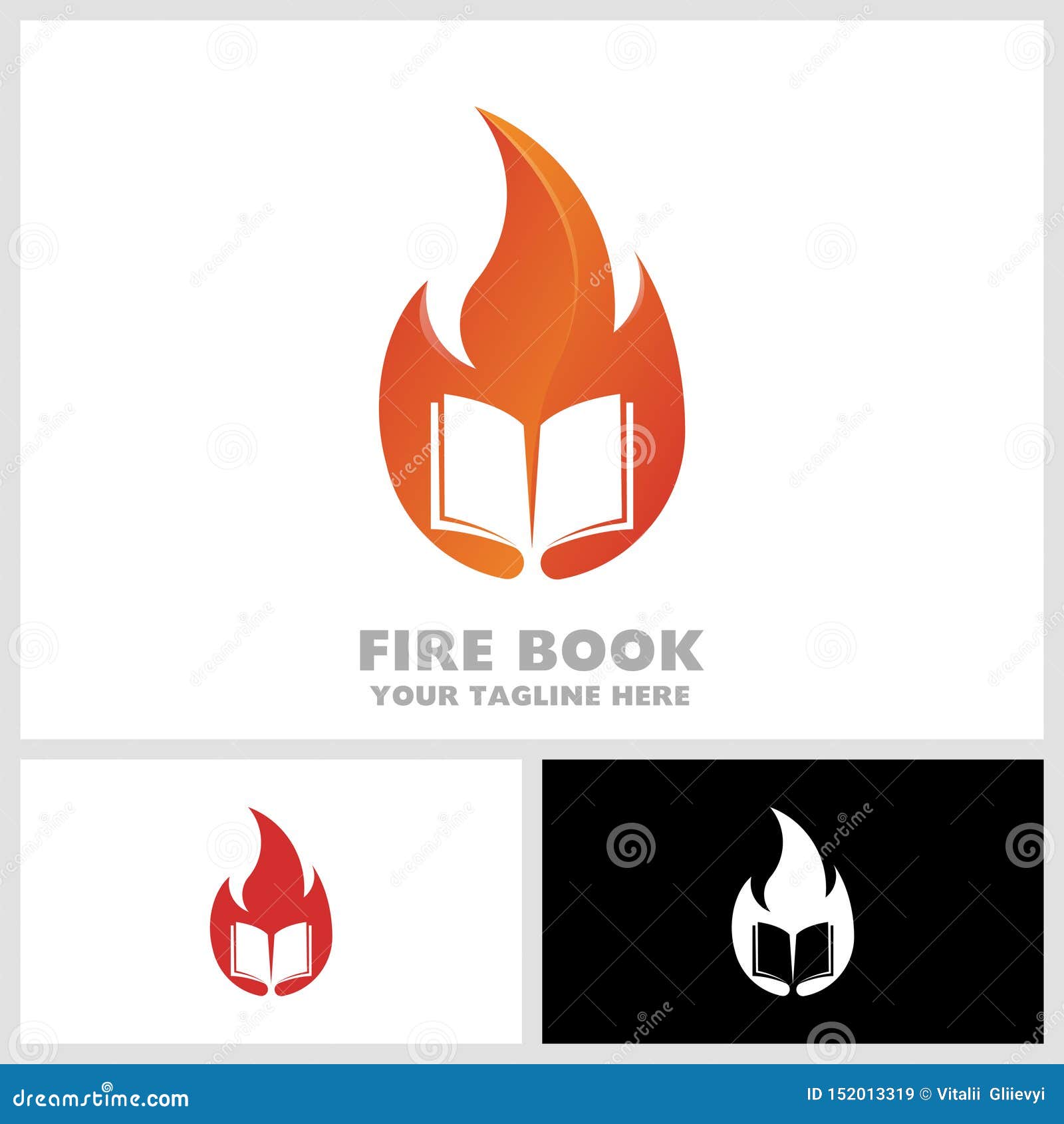 Fire Book Logo. Book on Fire. Hot Learn Logo. Stock Vector ...