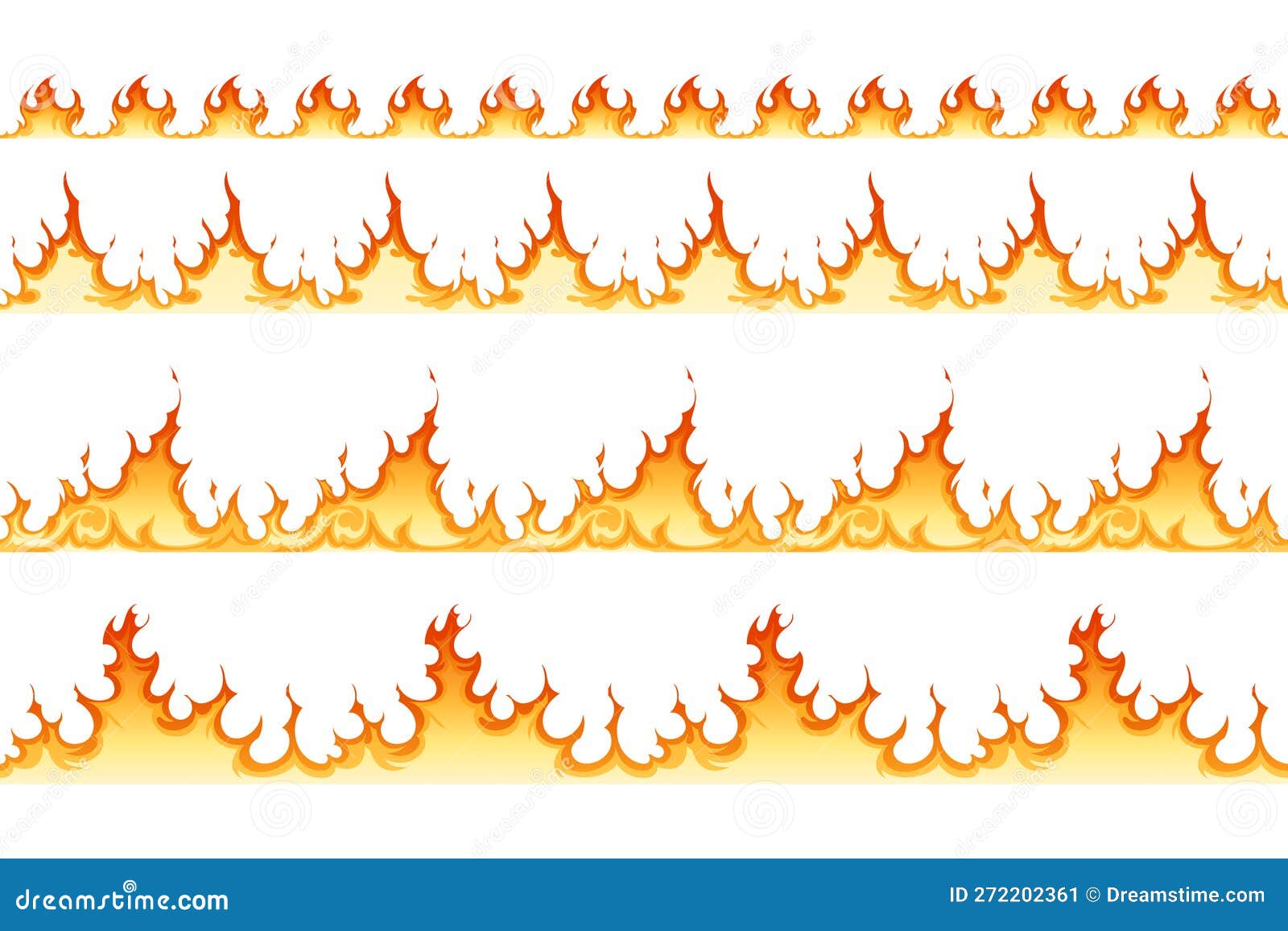 Fire Borders Set stock vector. Illustration of design - 272202361