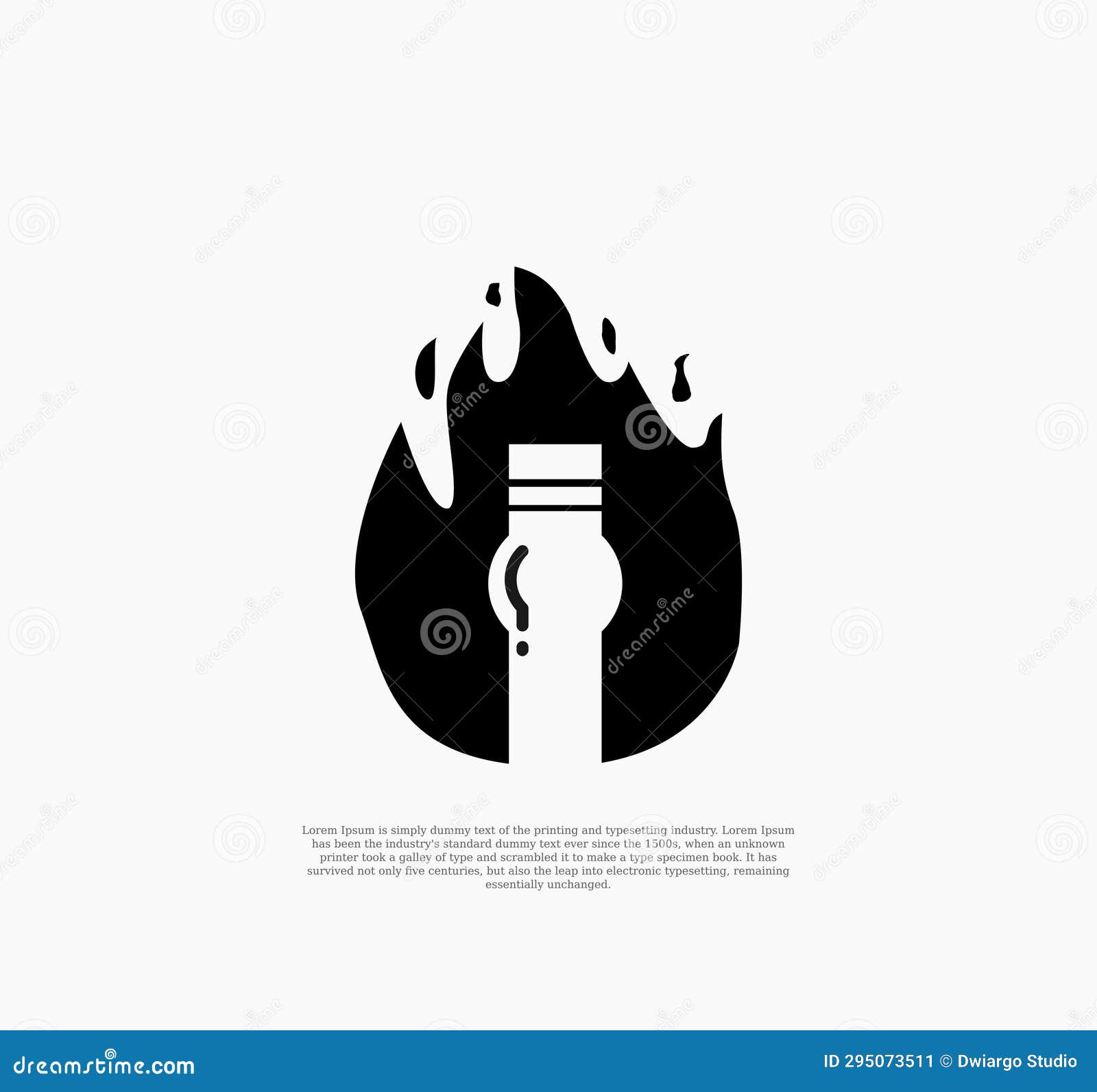 Fire Bottle Logo Design Template Stock Illustration - Illustration of ...