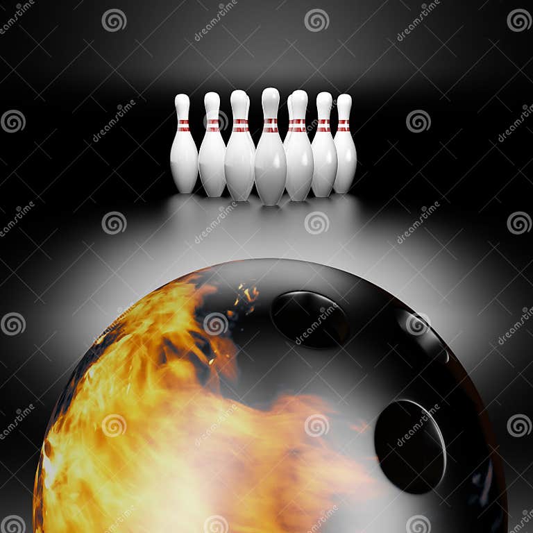 Fire bowling ball stock illustration. Illustration of activity - 18539629