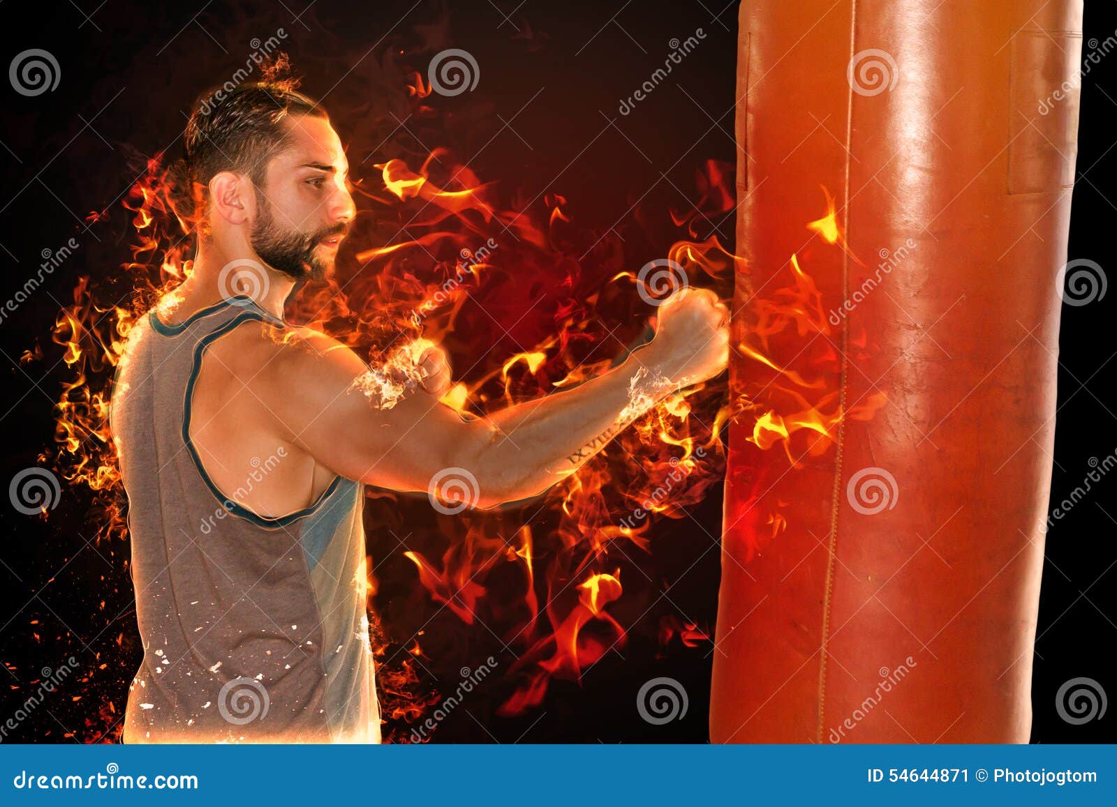 Fire boxer stock image. Image of exercise, looking, fitness - 54644871
