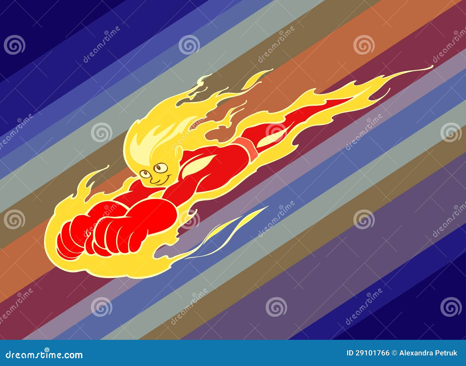 Fire boy stock vector. Illustration of energy, comic - 29101766