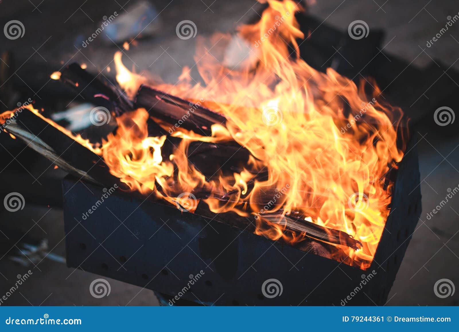 Fire. Brazier stock image. Image of spruts, wood, light - 79244361