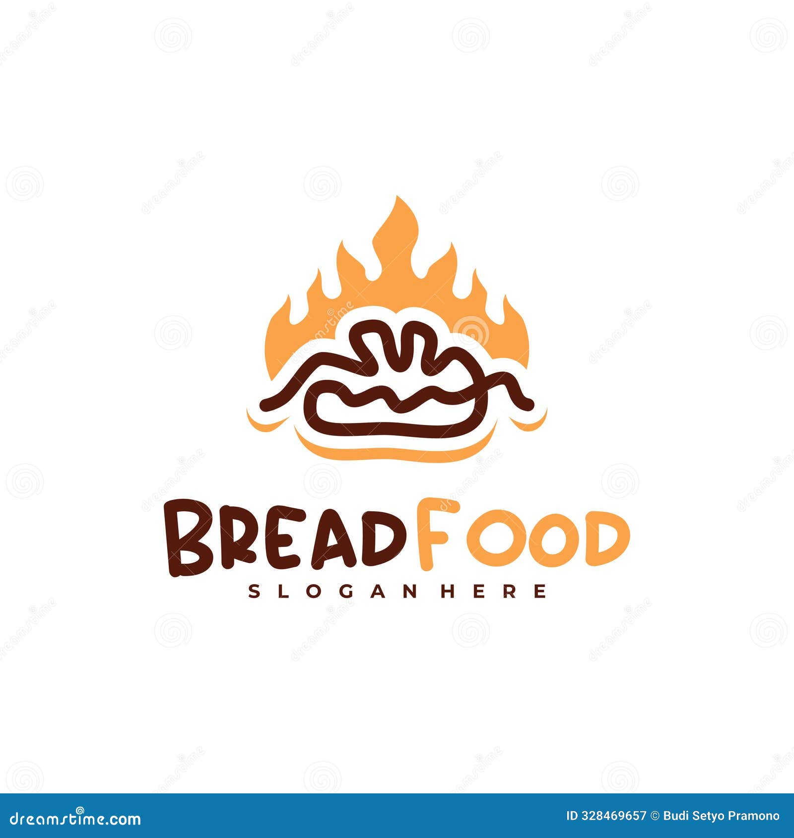 Fire Bread Logo Vector Template, Creative Hot Bread Logo Design ...