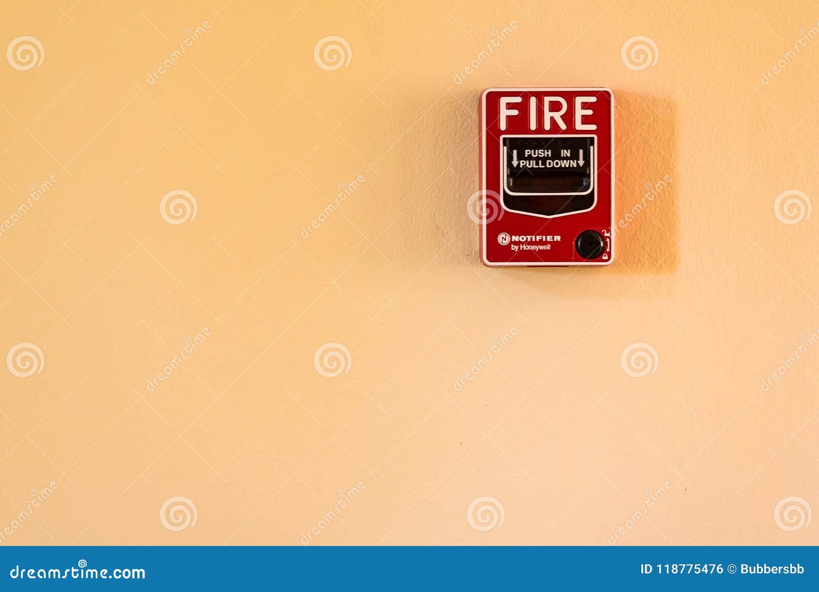 Fire Break Glass Alarm Switch on the Cement Wall. Stock Photo - Image ...