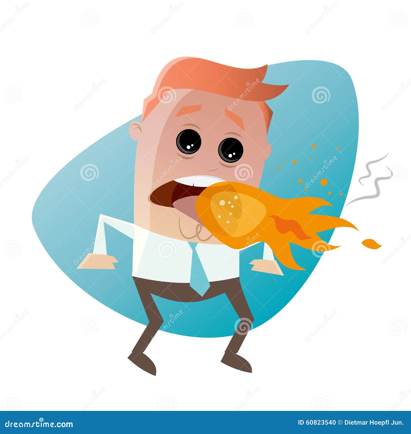 Fire breathing cartoon man stock vector. Illustration of clip - 60823540
