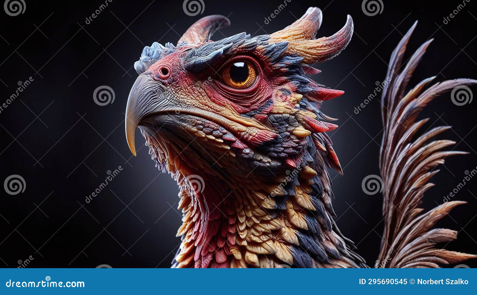 Fire-Breathing Dragon-Eagle - AI Generated Illustration, Realistic ...