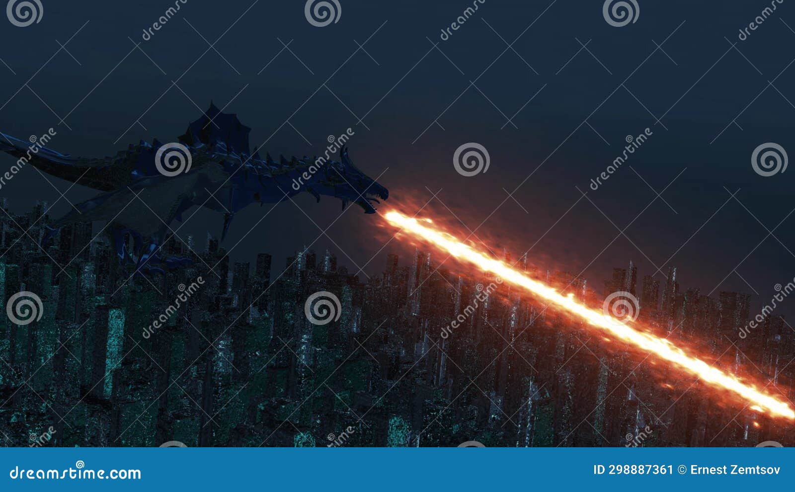 Fire-breathing Dragon in Flight 3D Stock Video - Video of mythology ...