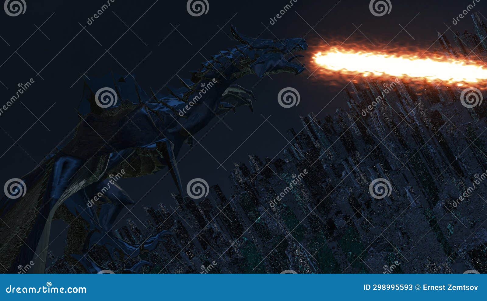 Fire-breathing Dragon in Flight 3D Stock Image - Image of wildlife ...