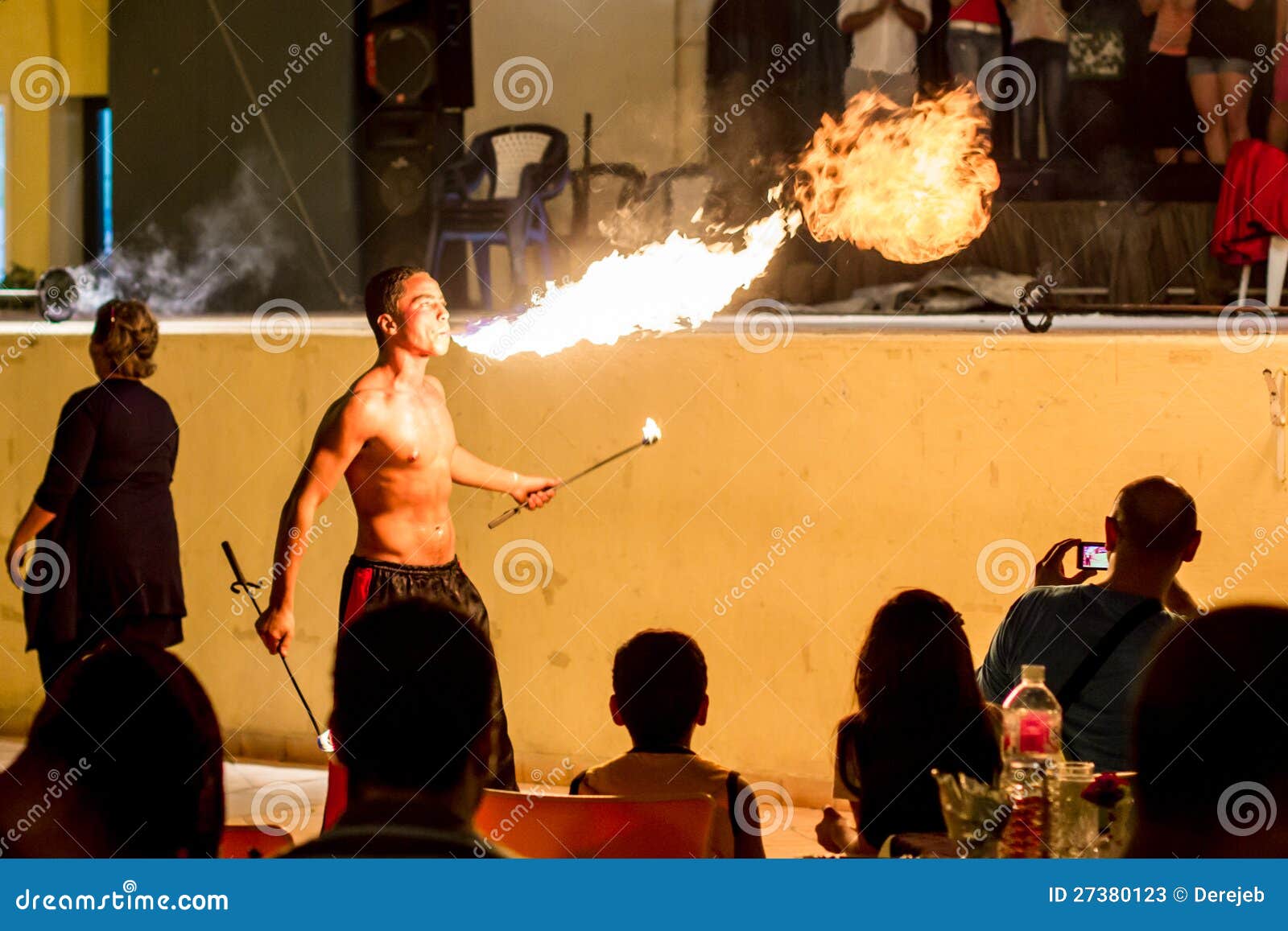 Fire breathing humans editorial stock photo. Image of hammamet - 27380123