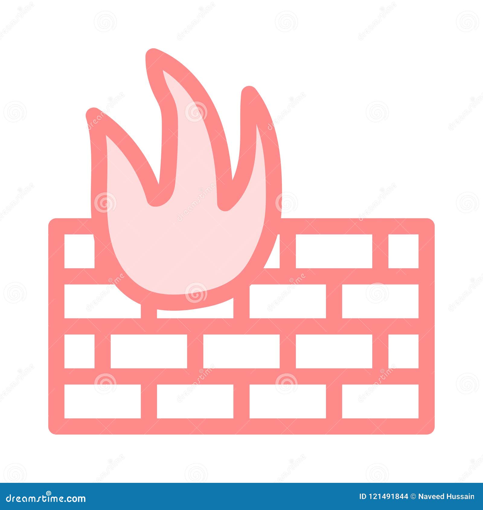 Fire brick color line icon stock illustration. Illustration of design ...
