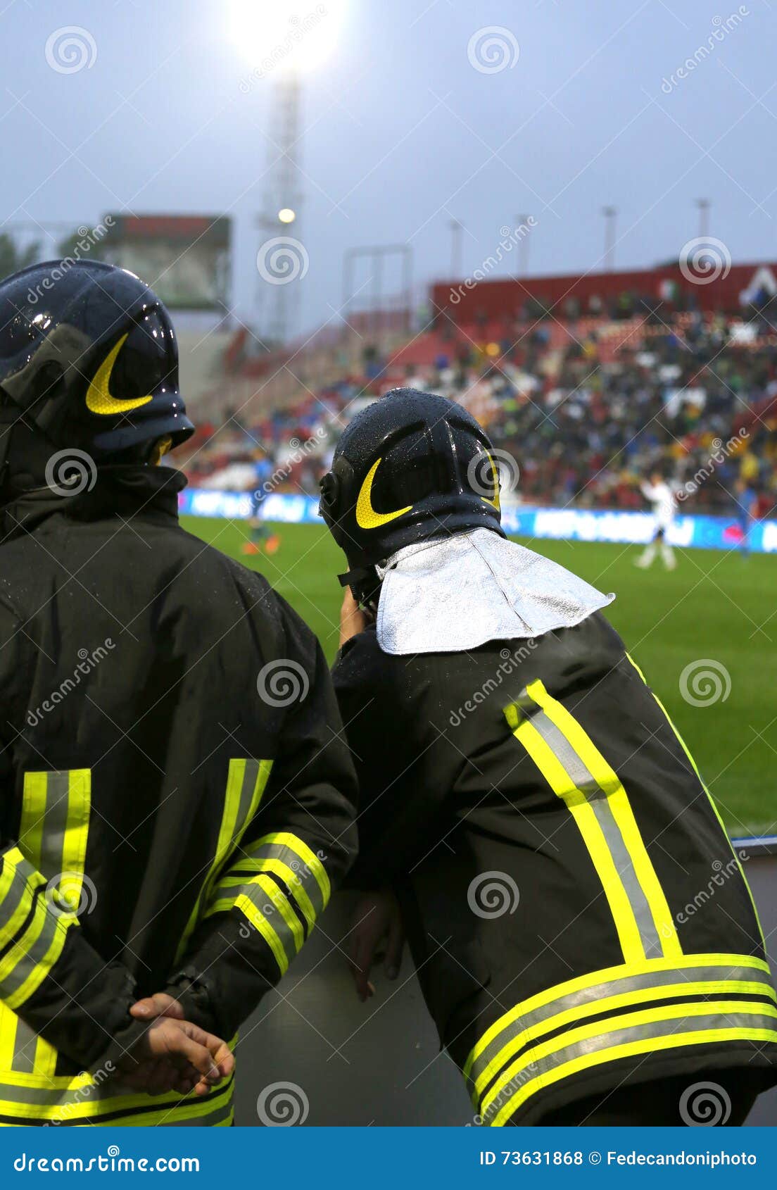 Fire Brigade Anti Riot for the Security Service in the Stadium Stock ...