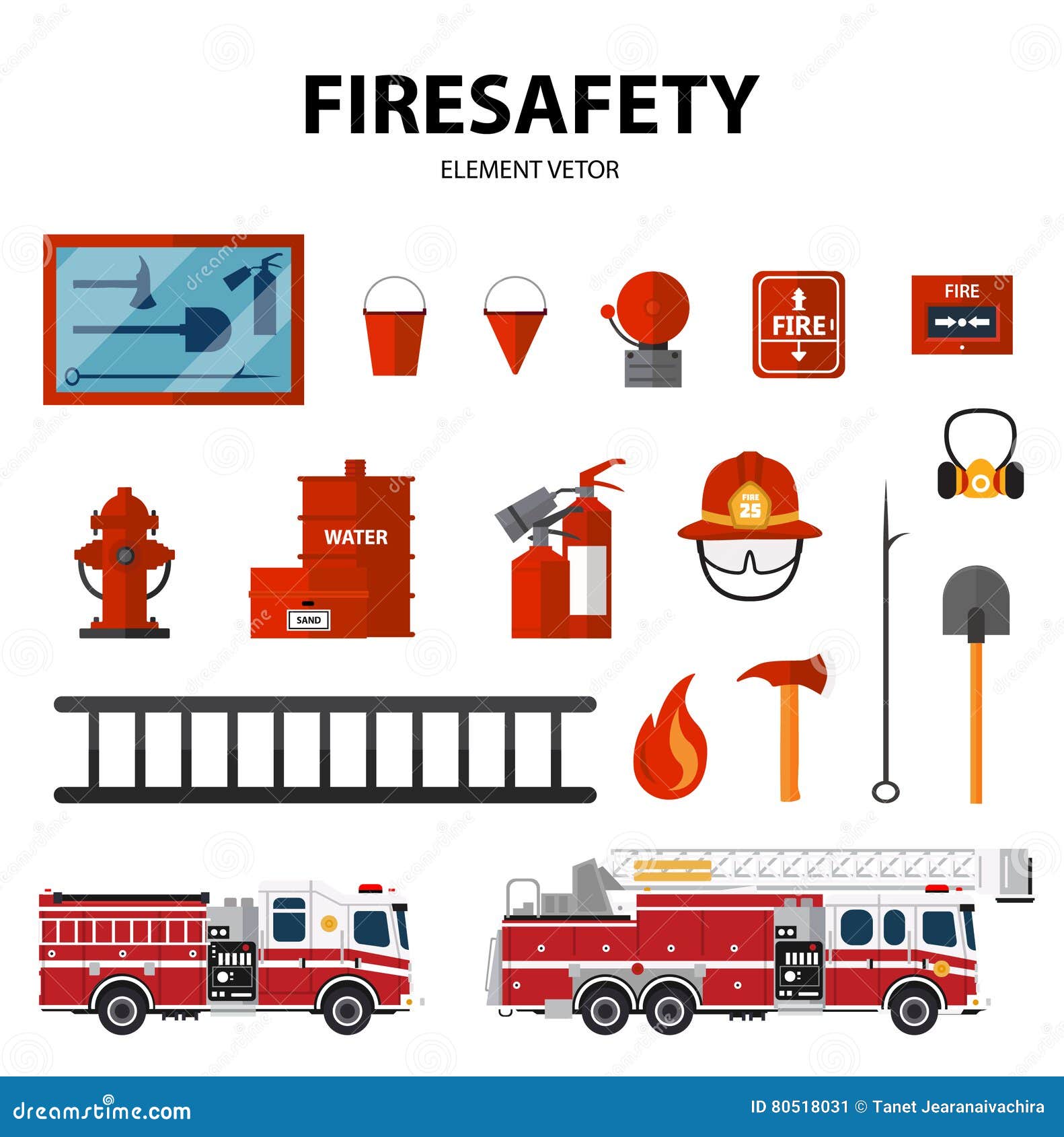 Fire-brigade and Fireman Equipment Icon Stock Vector - Illustration of ...