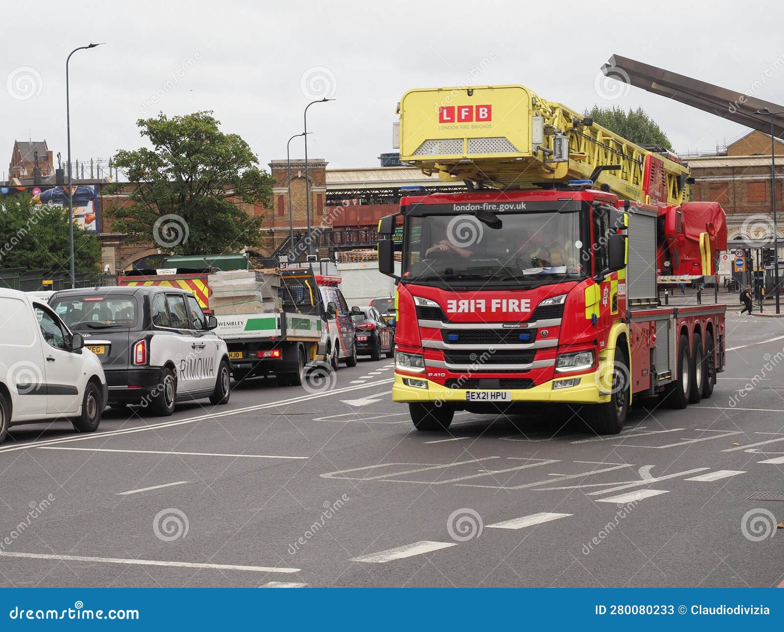 Fire Brigade Lorry in London Editorial Stock Photo - Image of brigade ...