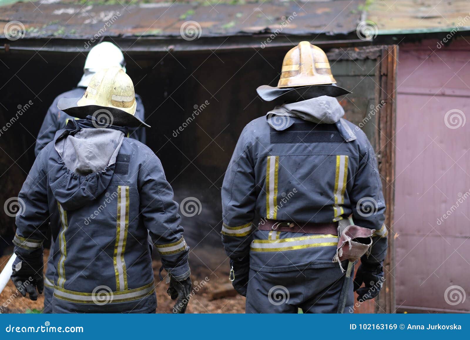 Fire brigade after work editorial stock image. Image of building ...