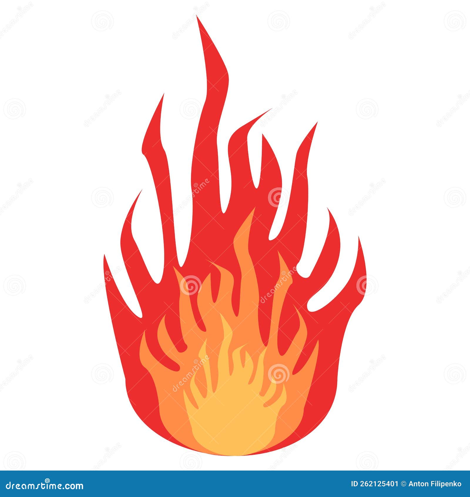 Fire. Bright Burning Elements Stock Vector - Illustration of element ...