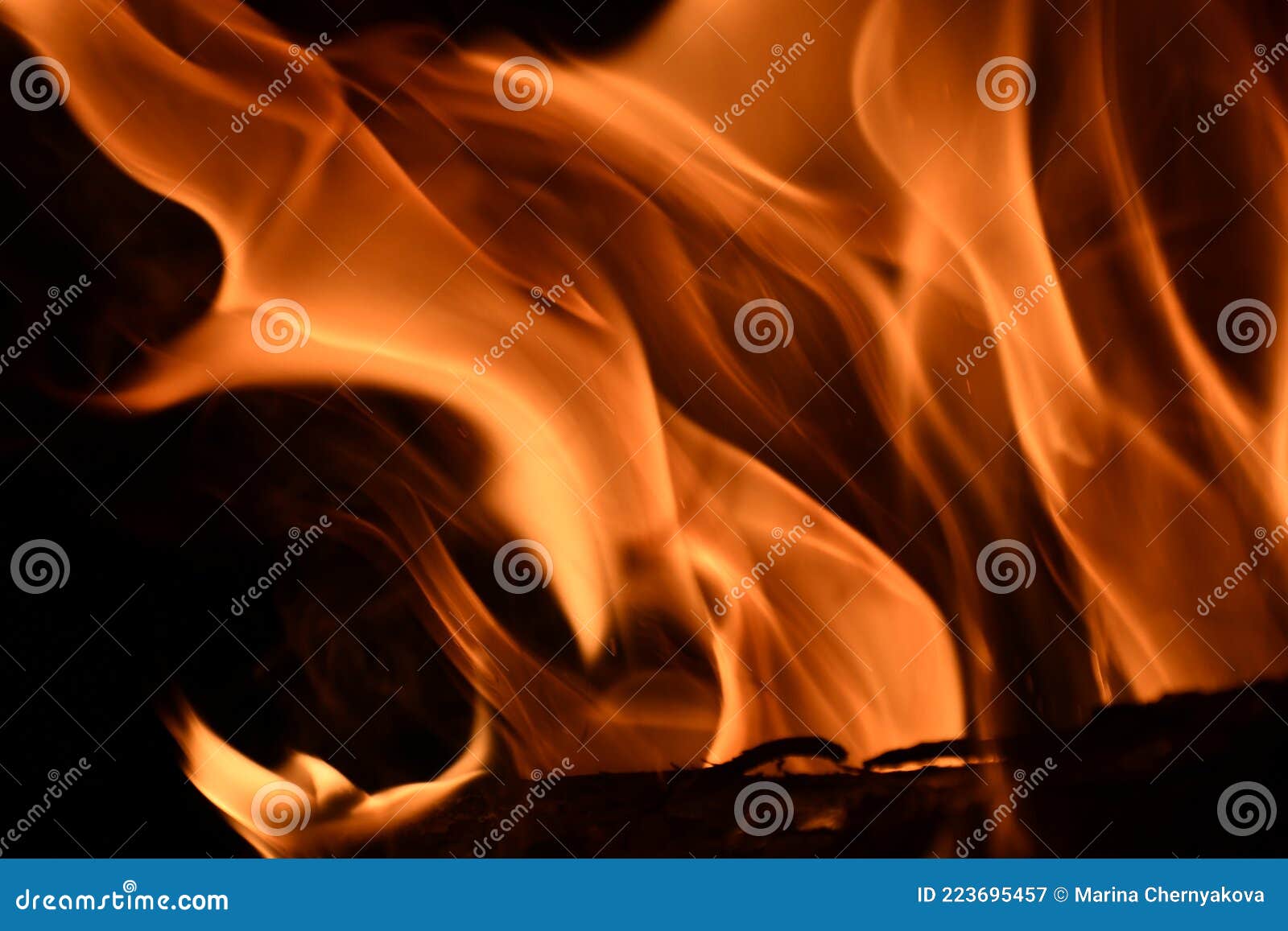 The Fire. Bright Orange Flames Stock Image - Image of flame, black ...