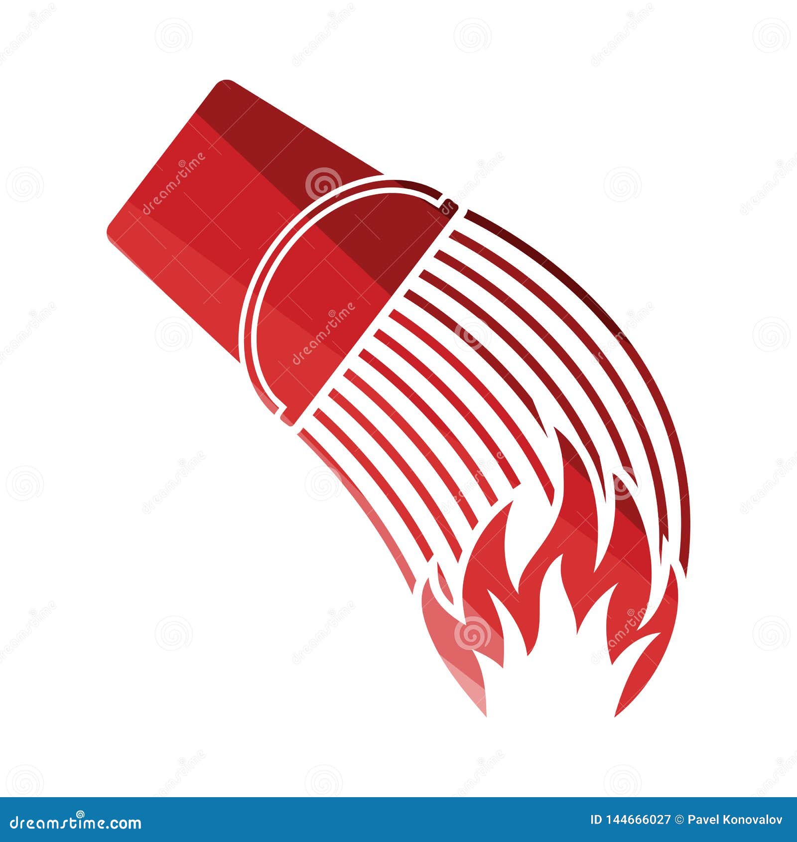 Fire bucket icon stock vector. Illustration of flame - 144666027