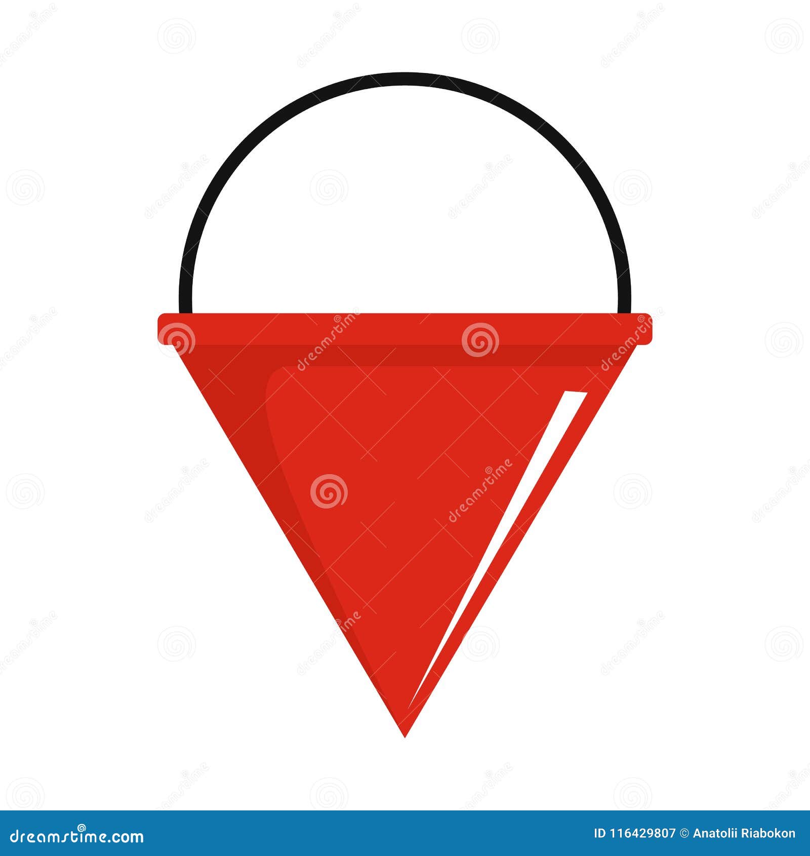 Fire Bucket Icon, Flat Style Stock Vector - Illustration of emergency ...