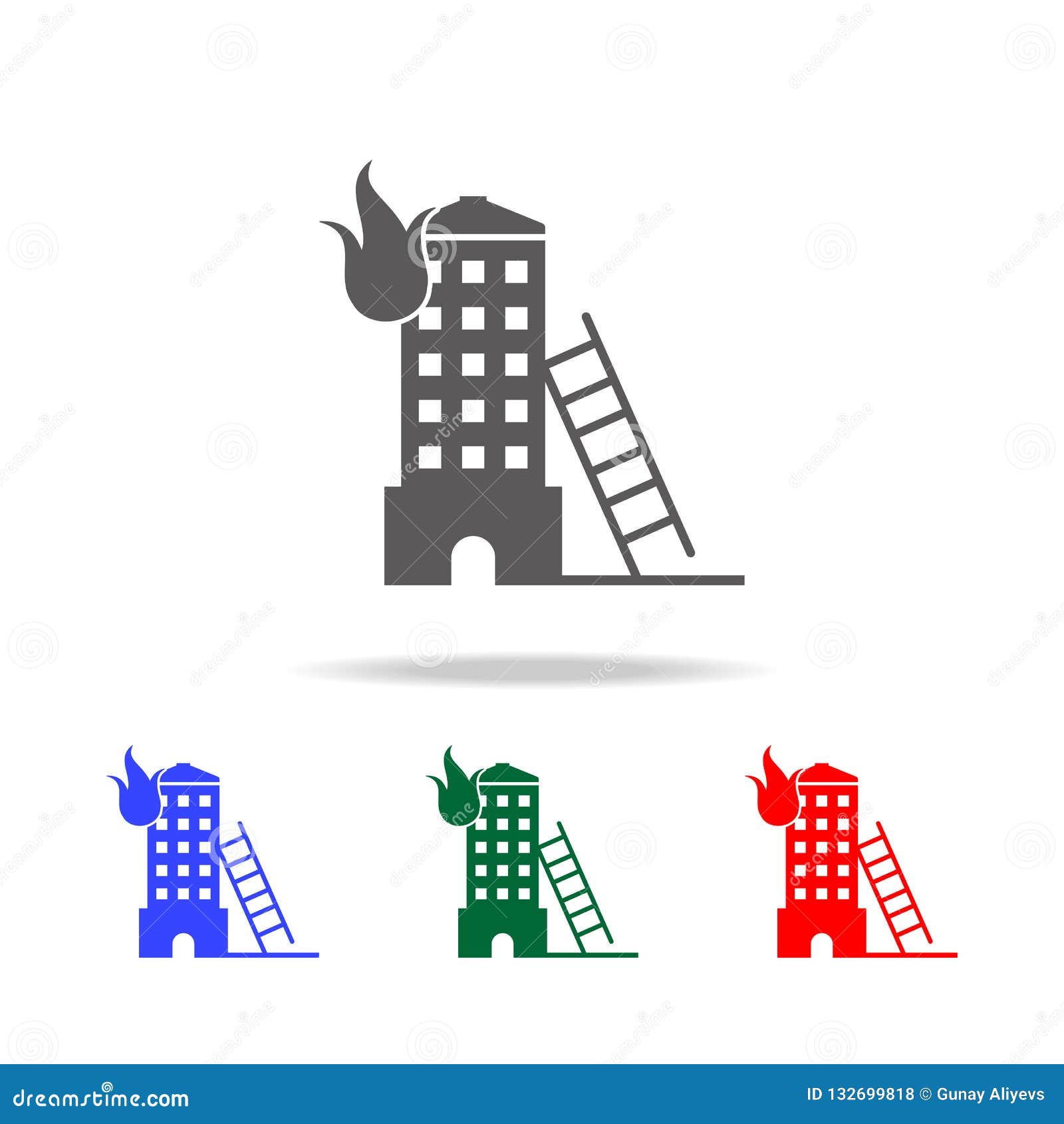 Fire in the Building Icon. Elements of Fireman in Multi Colored Icons ...