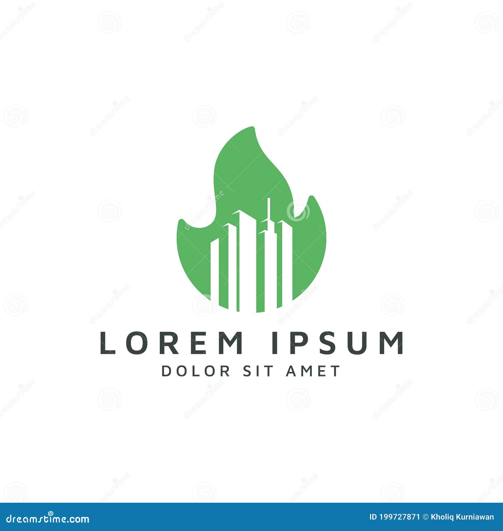 Fire and Building Negative Space Logo Design Stock Vector ...