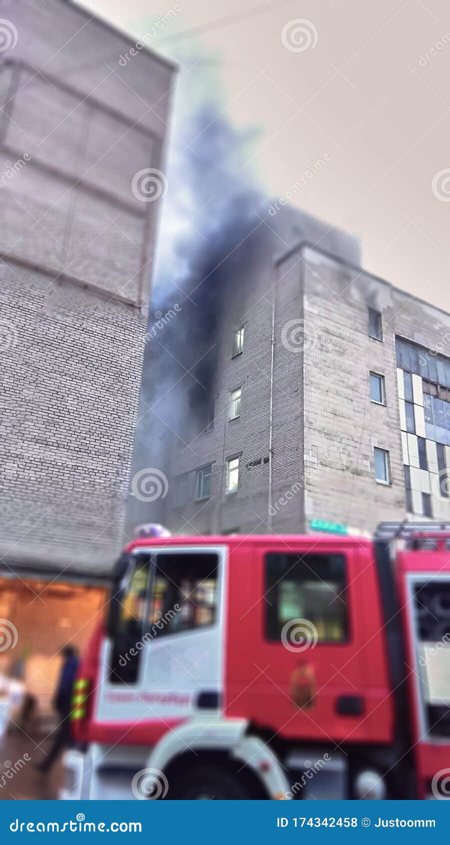 Fire in the Building on the Third and Fourth Floor, the Fire Brigade ...