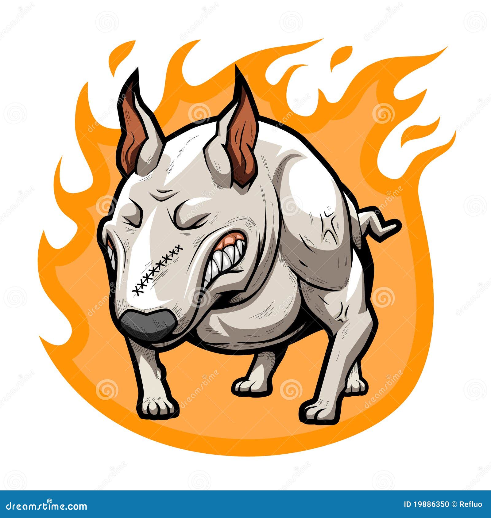 Evil fire dog stock illustration. Illustration of danger - 19886350