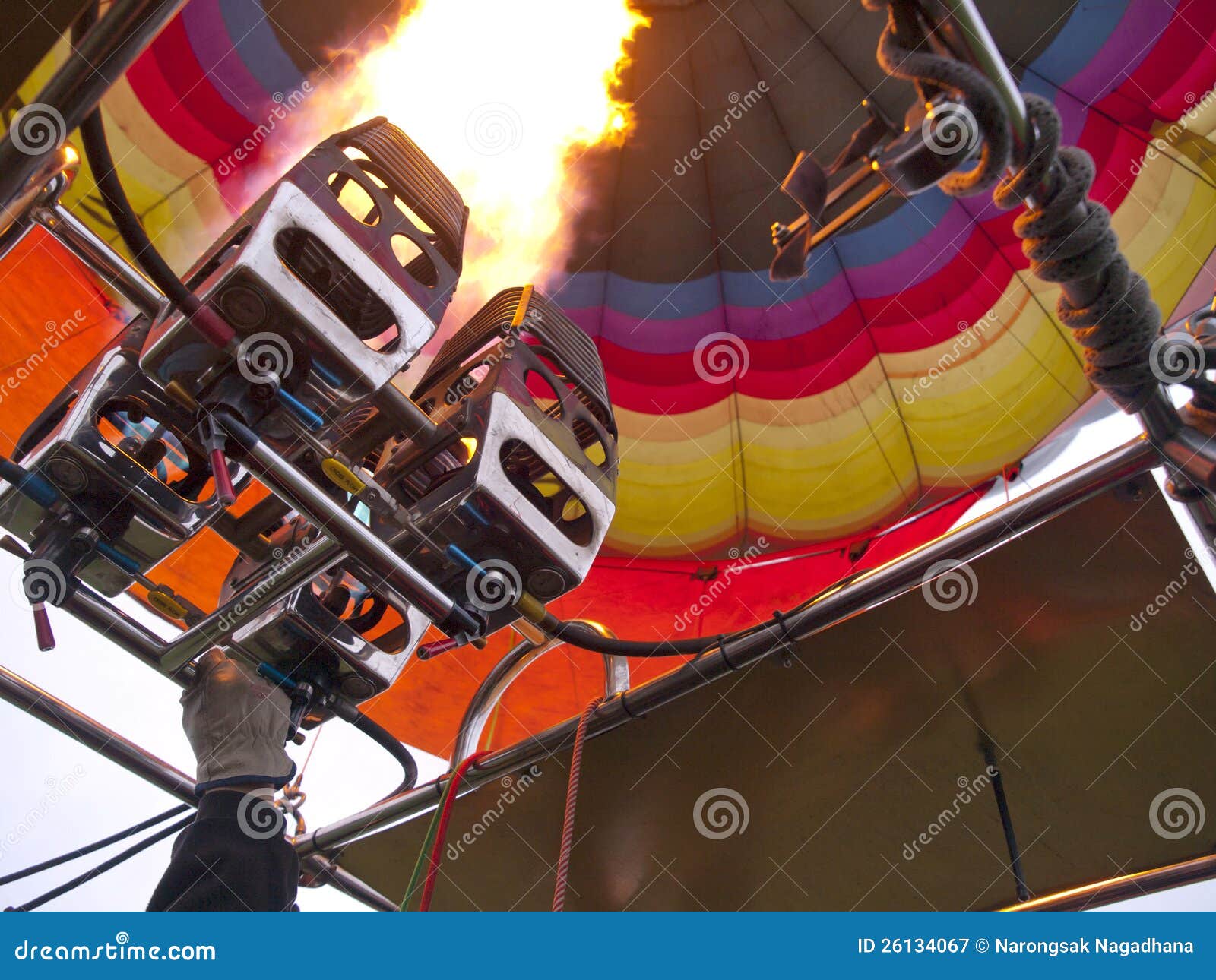 Fire Burner of Hot Air Balloon Stock Image - Image of fuel, ballooning ...