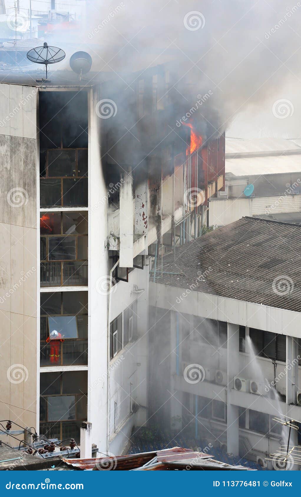 Fire Burning and Black Smoke Editorial Photo - Image of building ...
