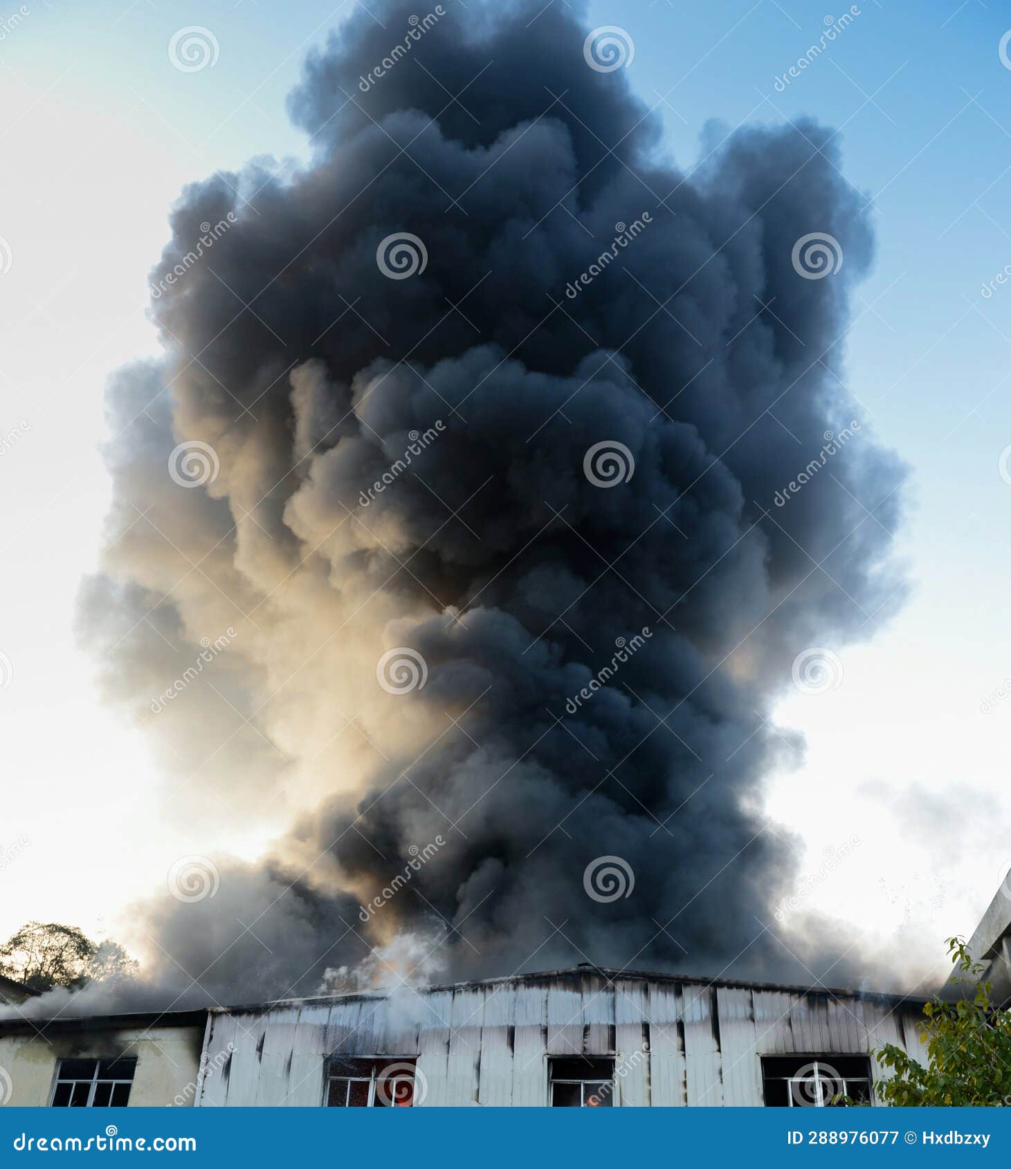 Fire Burning and Black Smoke Stock Image - Image of light, fire: 288976077