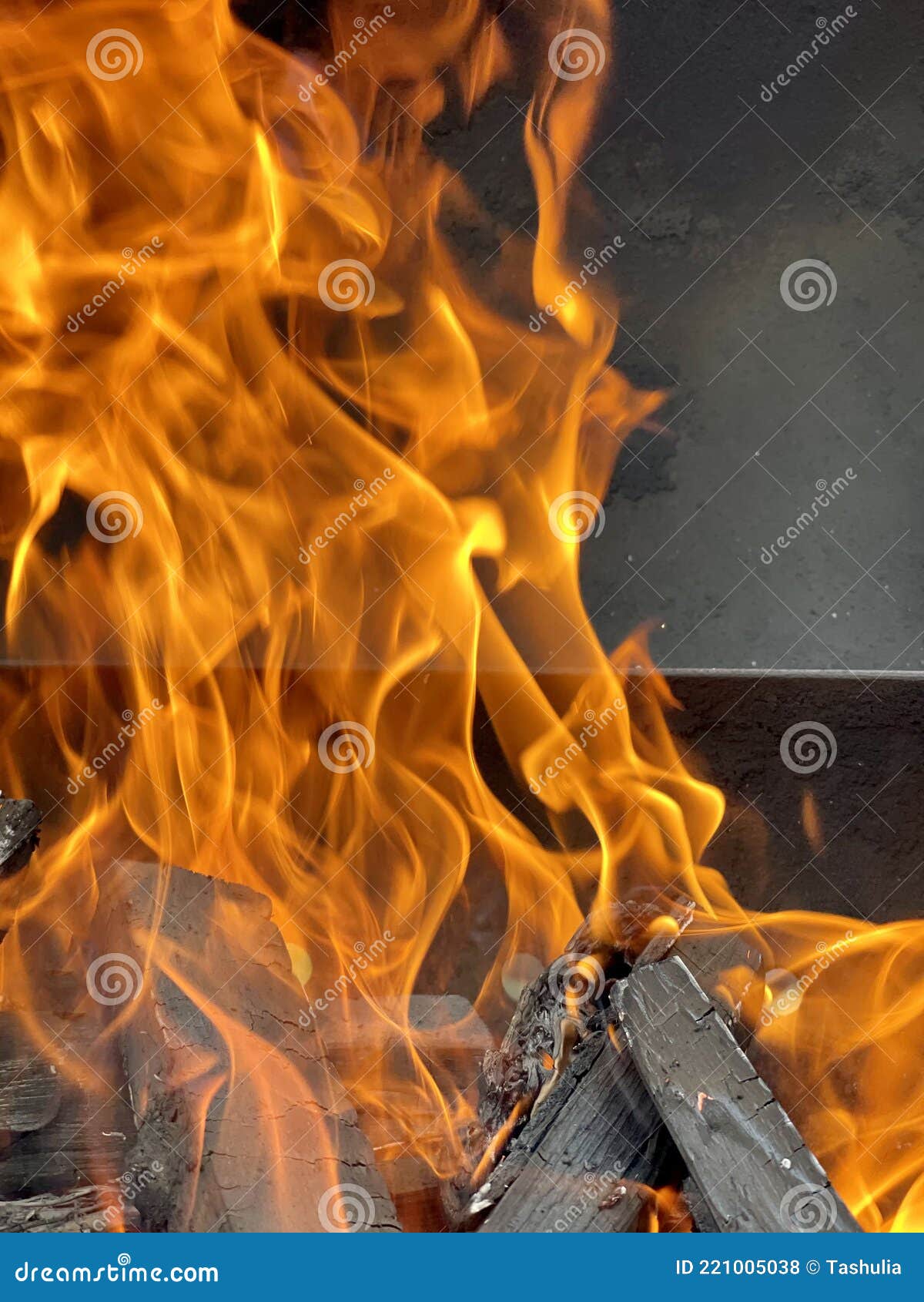 Beautiful Flames of Fire Burning in the Brazier Stock Photo - Image of ...