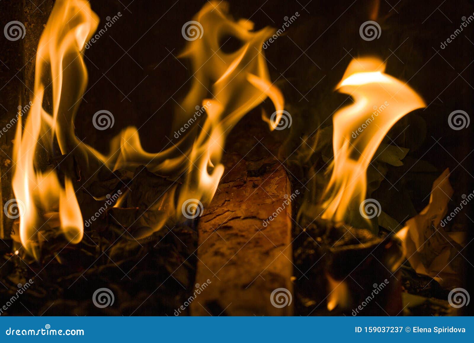 Fire Burning Bright Flame on a Black Background Closeup Stock Image ...