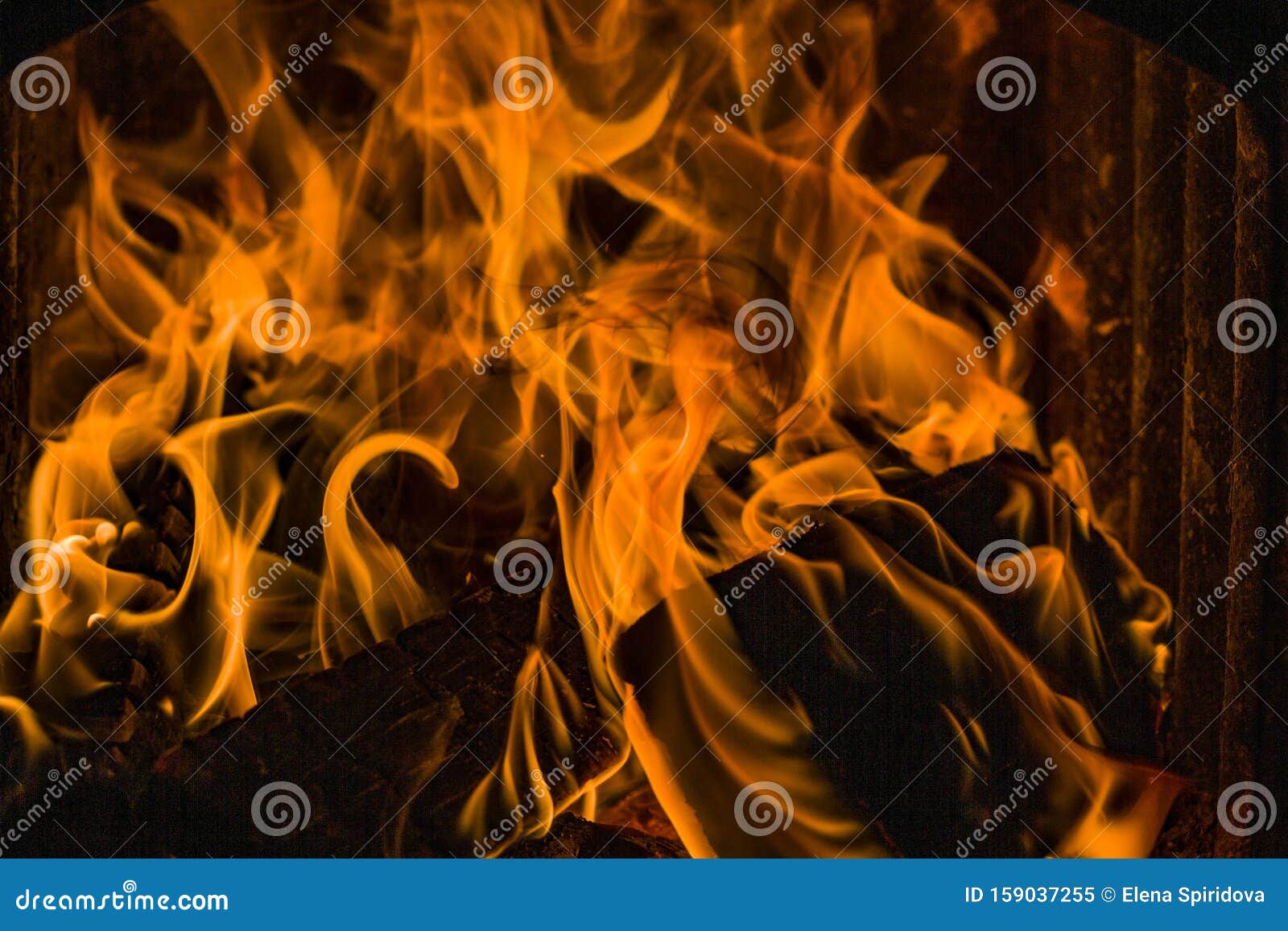 Fire Burning Bright Flame on a Black Background Closeup Stock Image ...