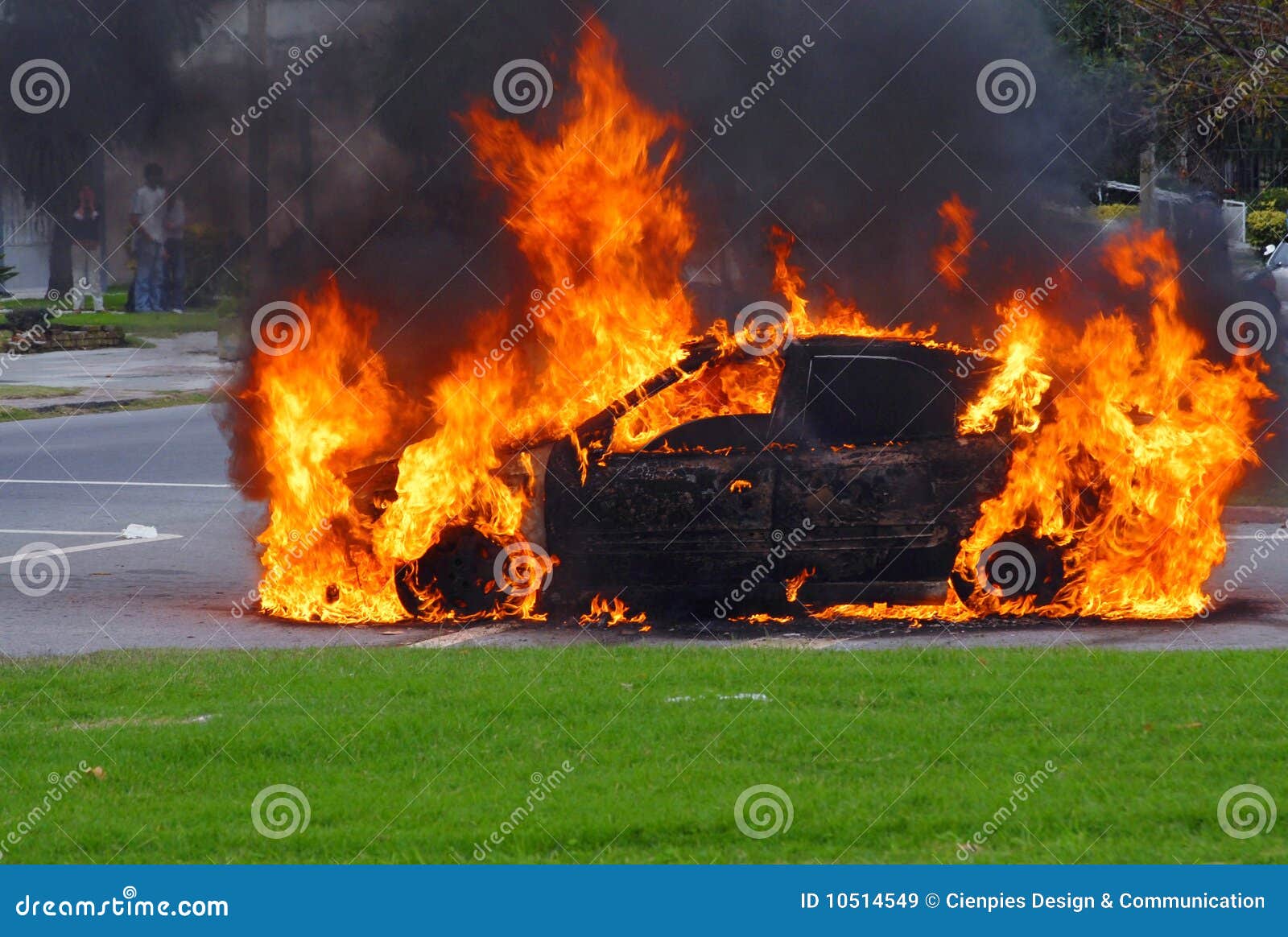 Fire Burning Car. Advanced Stage of a Fire Stock Image - Image of fire ...