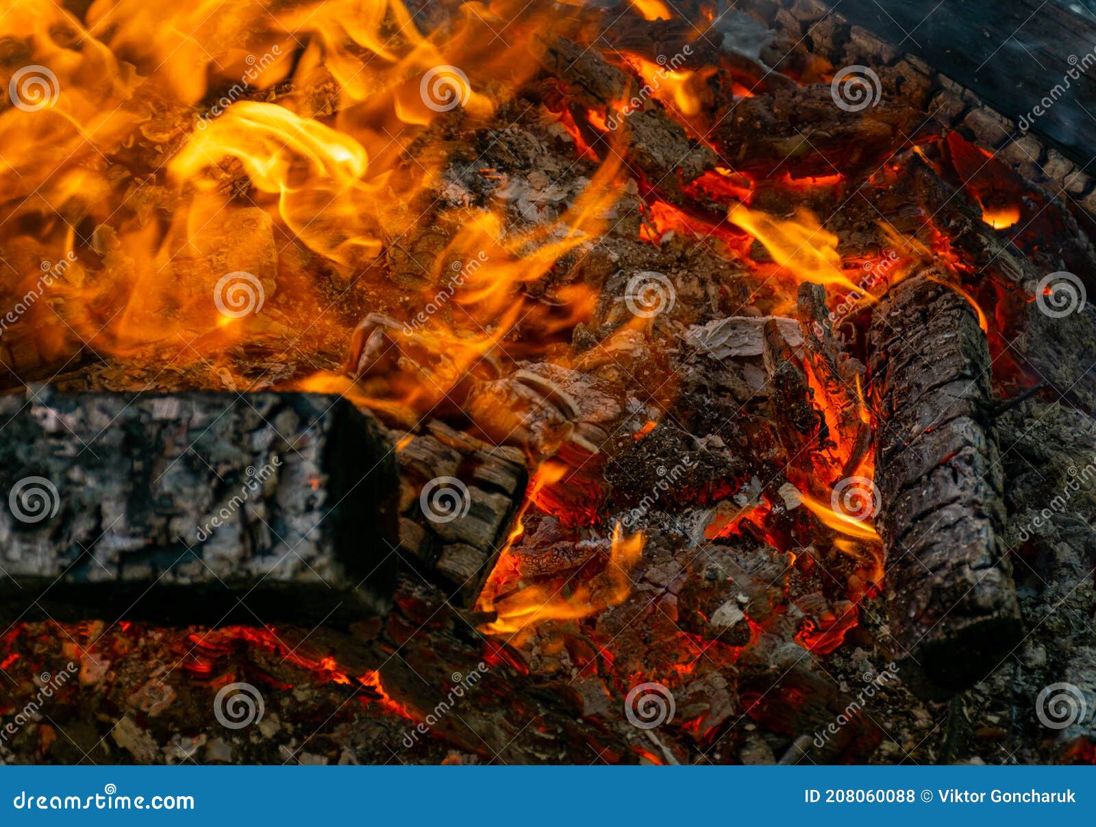 The Fire, Burning Debris, There is No Focus. Large Burning Fire. Stock ...