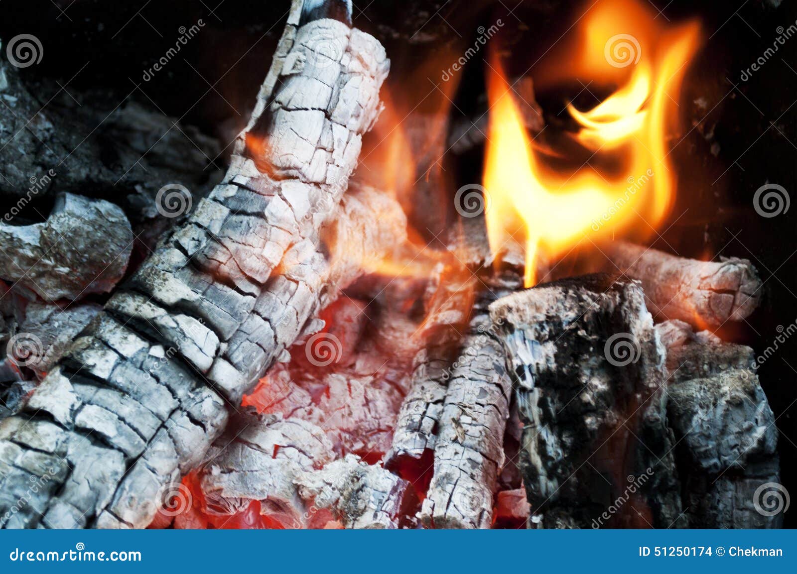 Fire from Burning Firewood with Ashes and Flames Stock Photo - Image of ...