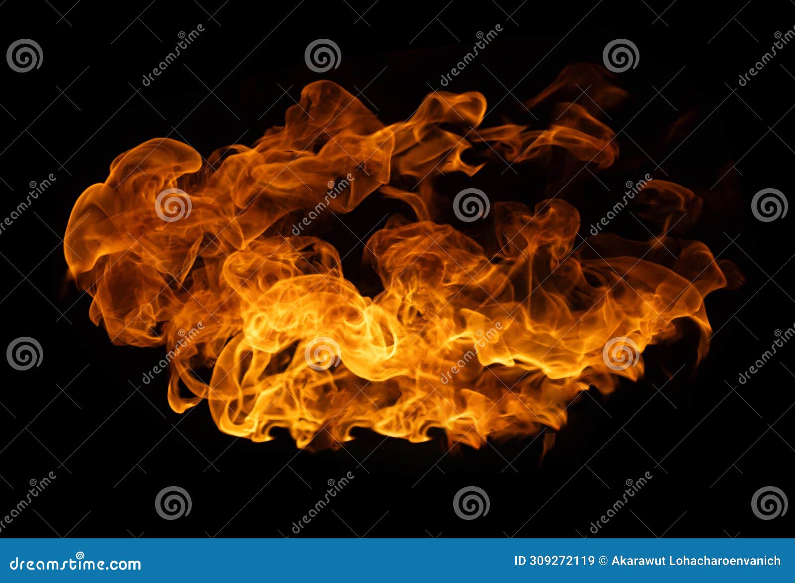 Fire and Burning Flame of Explosive Fireball Isolated on Dark ...