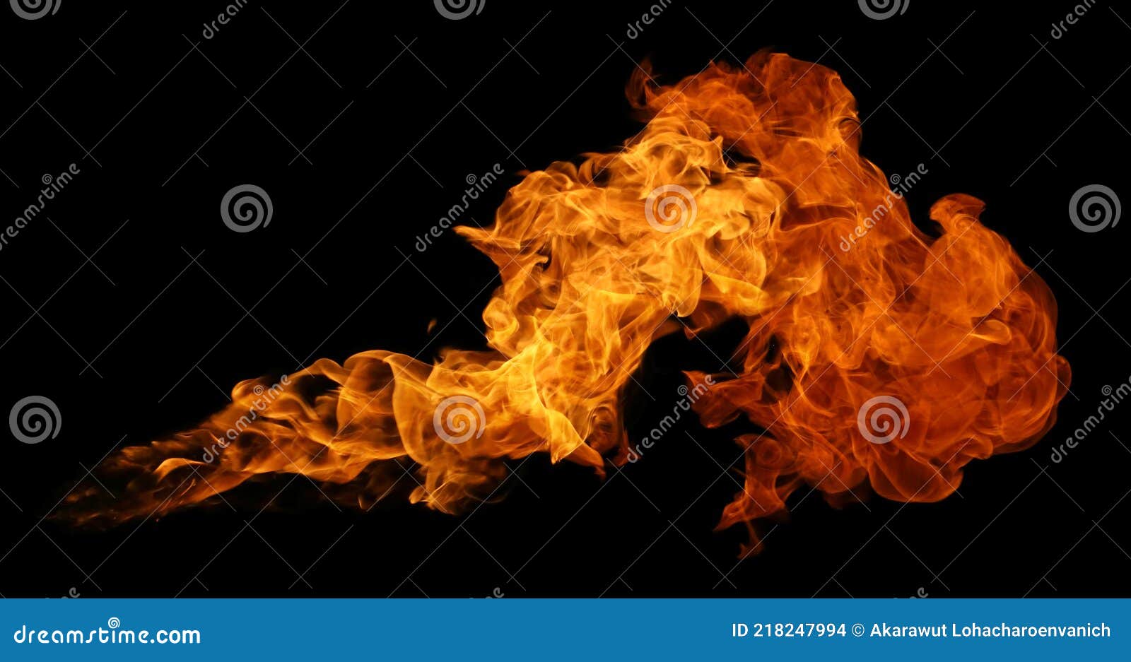 Fire and Burning Flame of Explosive Fireball Isolated on Dark ...