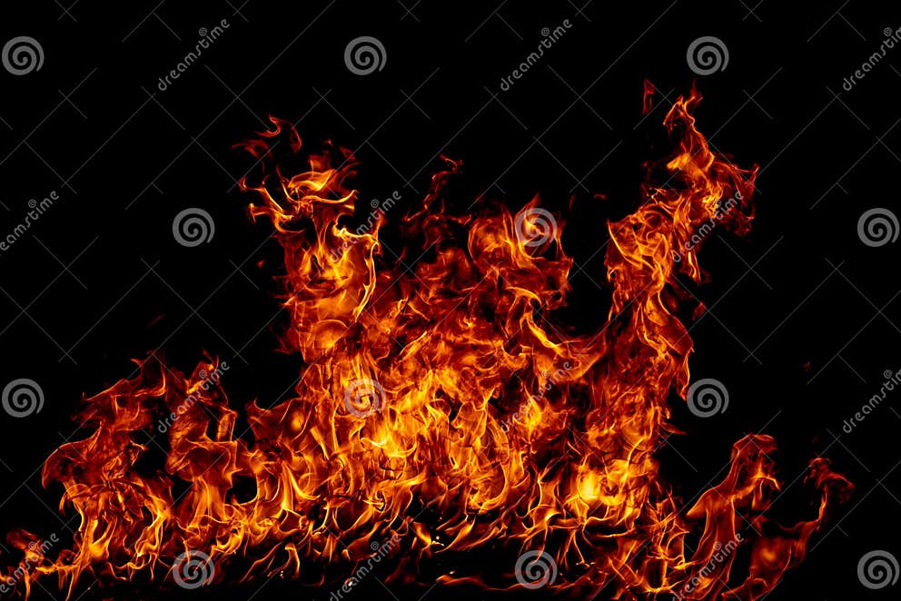 The Fire, Burning Flame. Large Burning Flaming Fire. Stock Photo ...