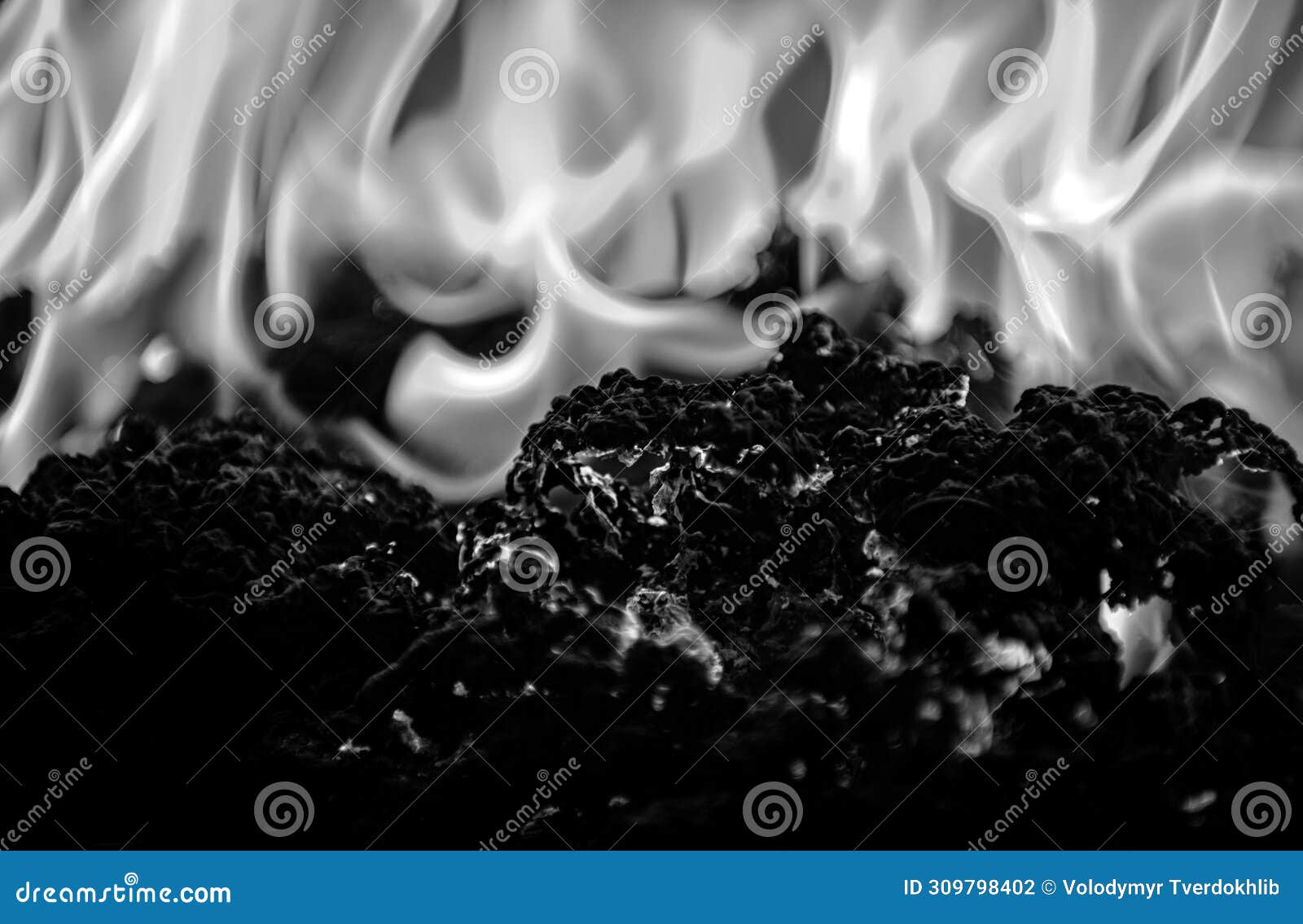 The Fire, Burning Flame. Large Burning Flaming Fire. Stock Photo ...