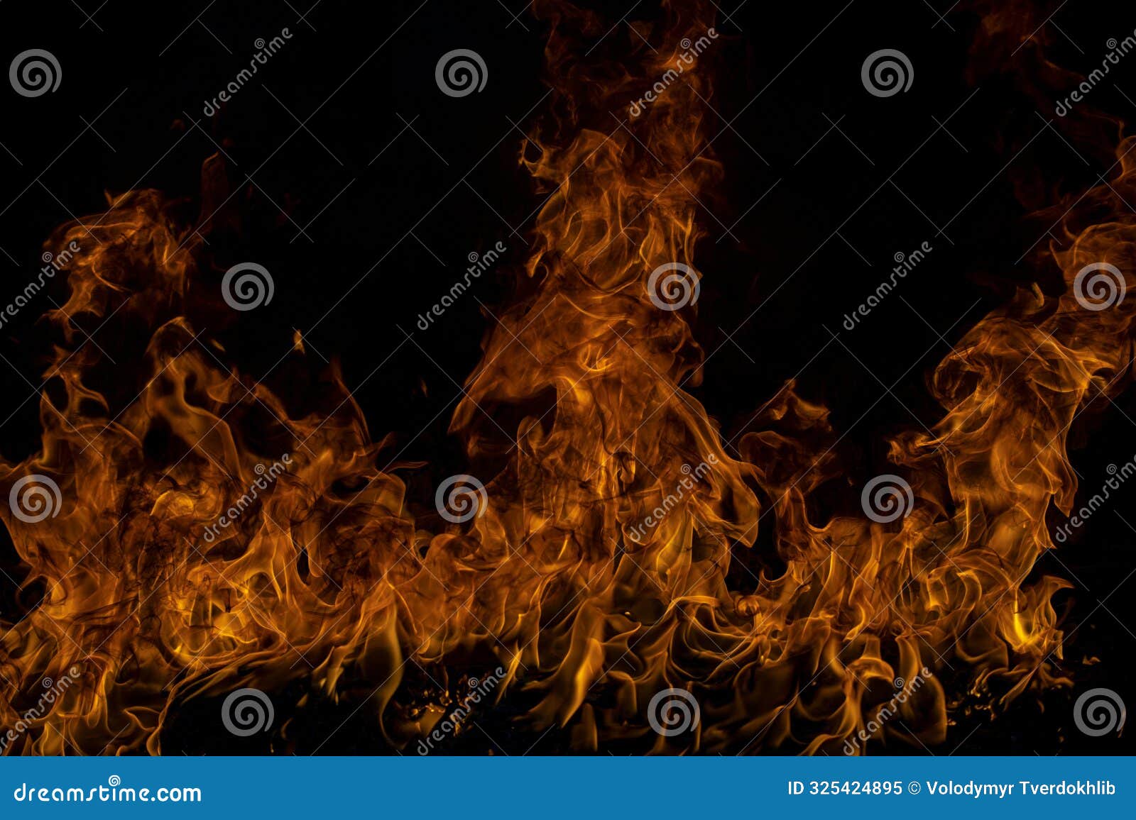 The Fire, Burning Flame. Large Burning Flaming Fire. Stock Image ...
