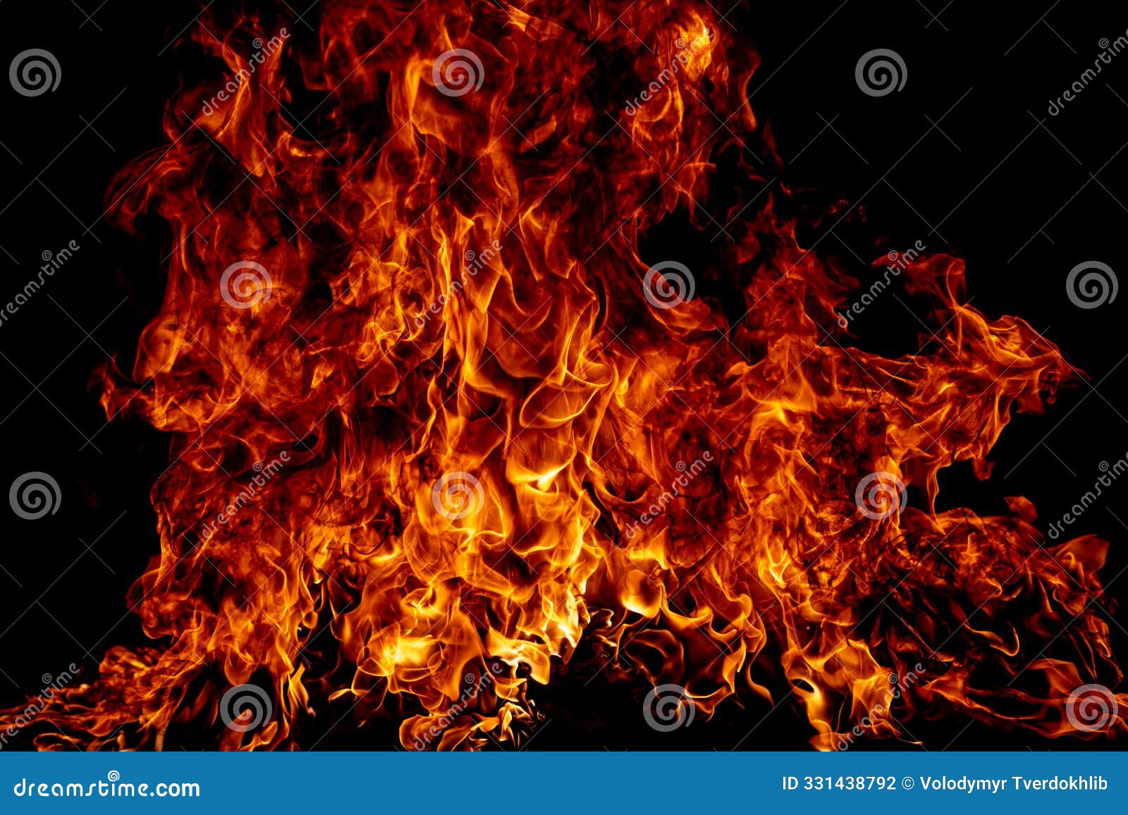 The Fire, Burning Flame. Large Burning Flaming Fire. Stock Photo ...