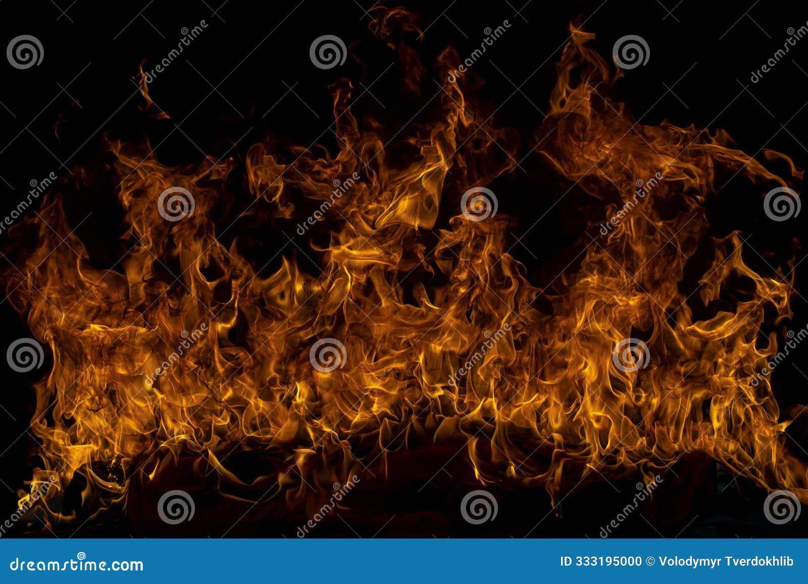 The Fire, Burning Flame. Large Burning Flaming Fire. Stock Photo ...