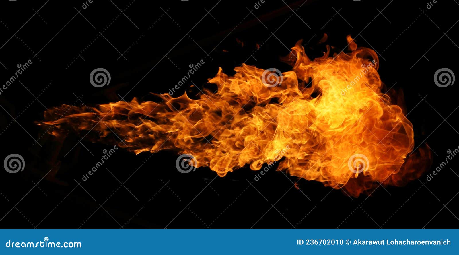 Fire and Burning Flame Torch Isolated on Black Background for Graphic ...