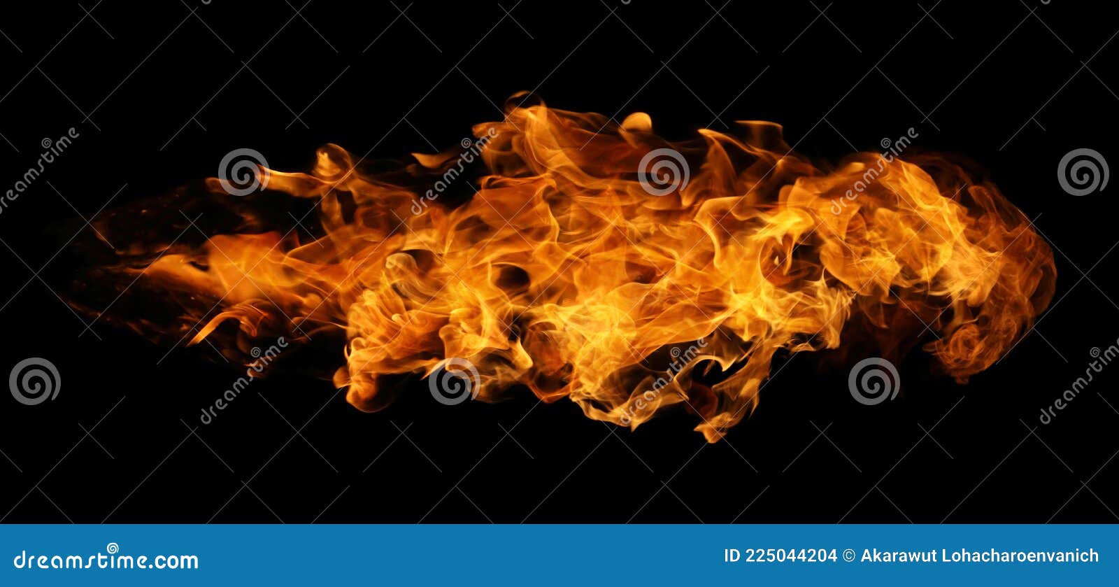 Fire and Burning Flame Torch Isolated on Black Background for Graphic ...