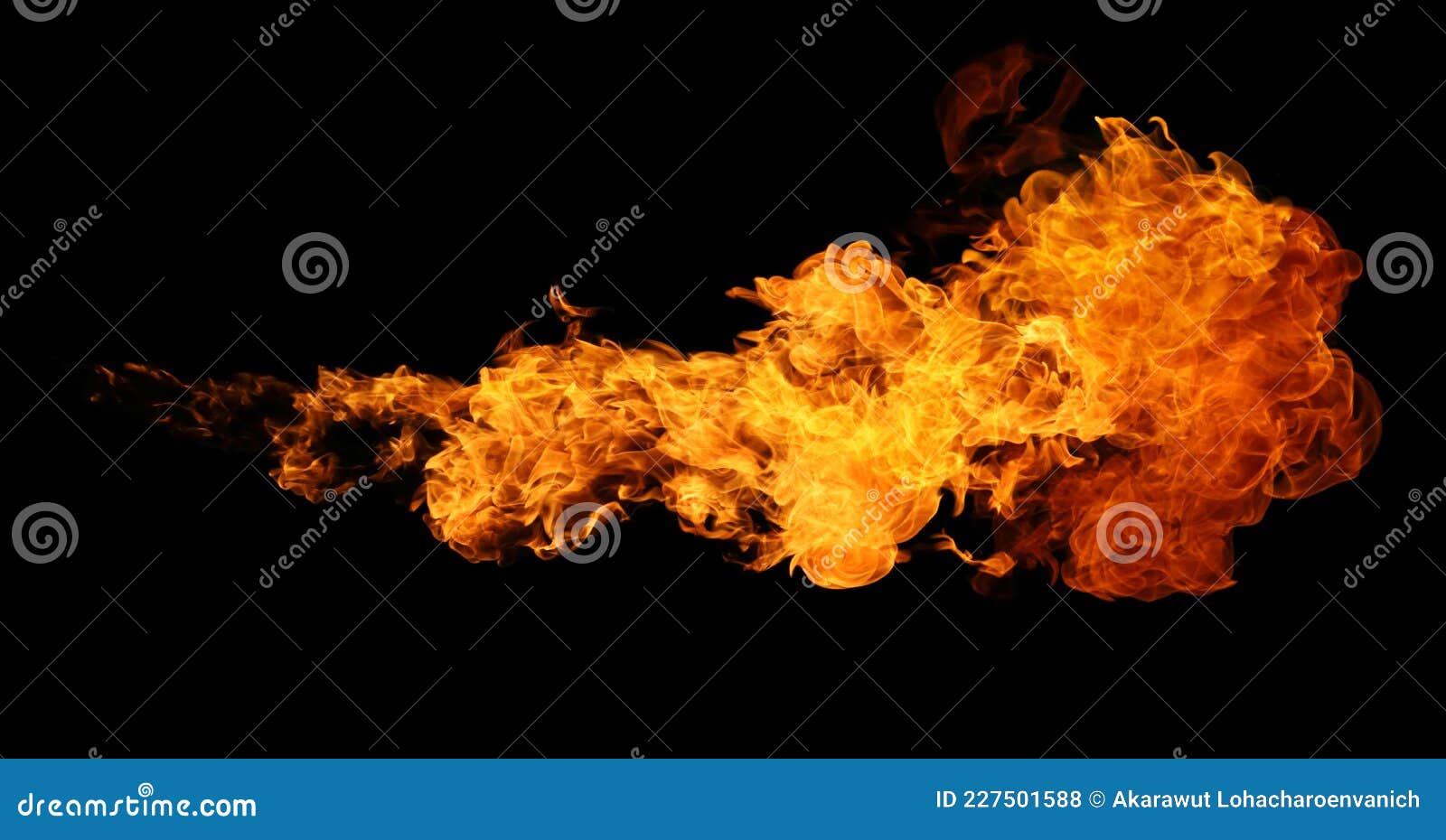 Fire and Burning Flame Torch Isolated on Black Background for Graphic ...