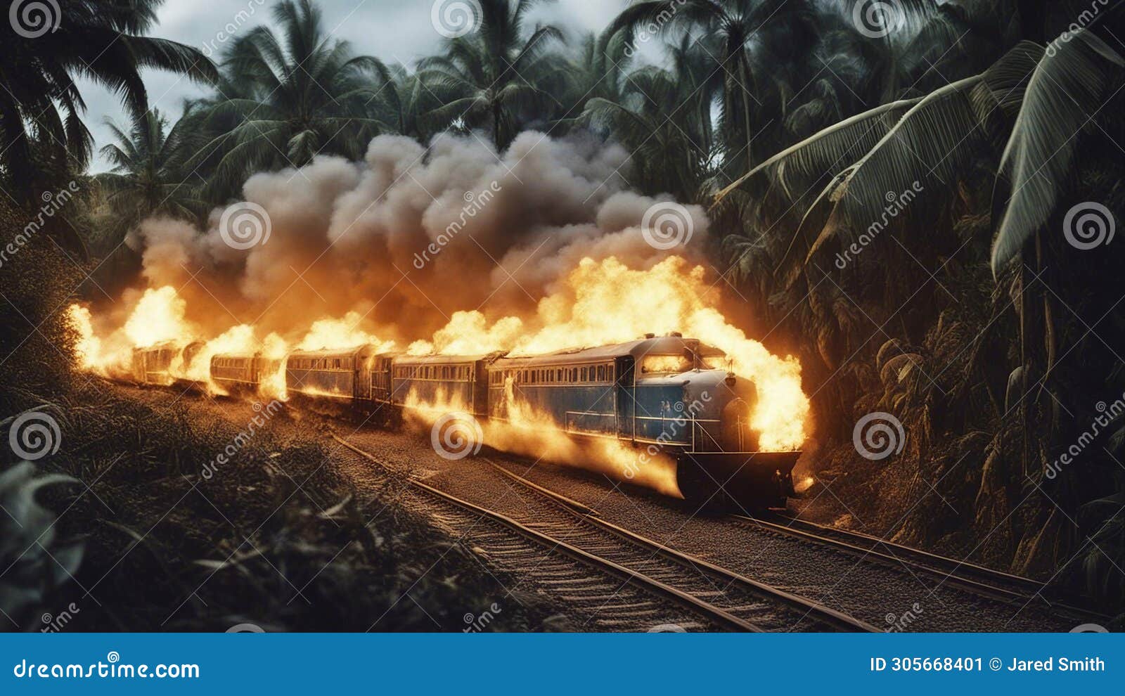 Fire Burning in the Flaming Getaway Train on Fire, Exploding, Flames ...