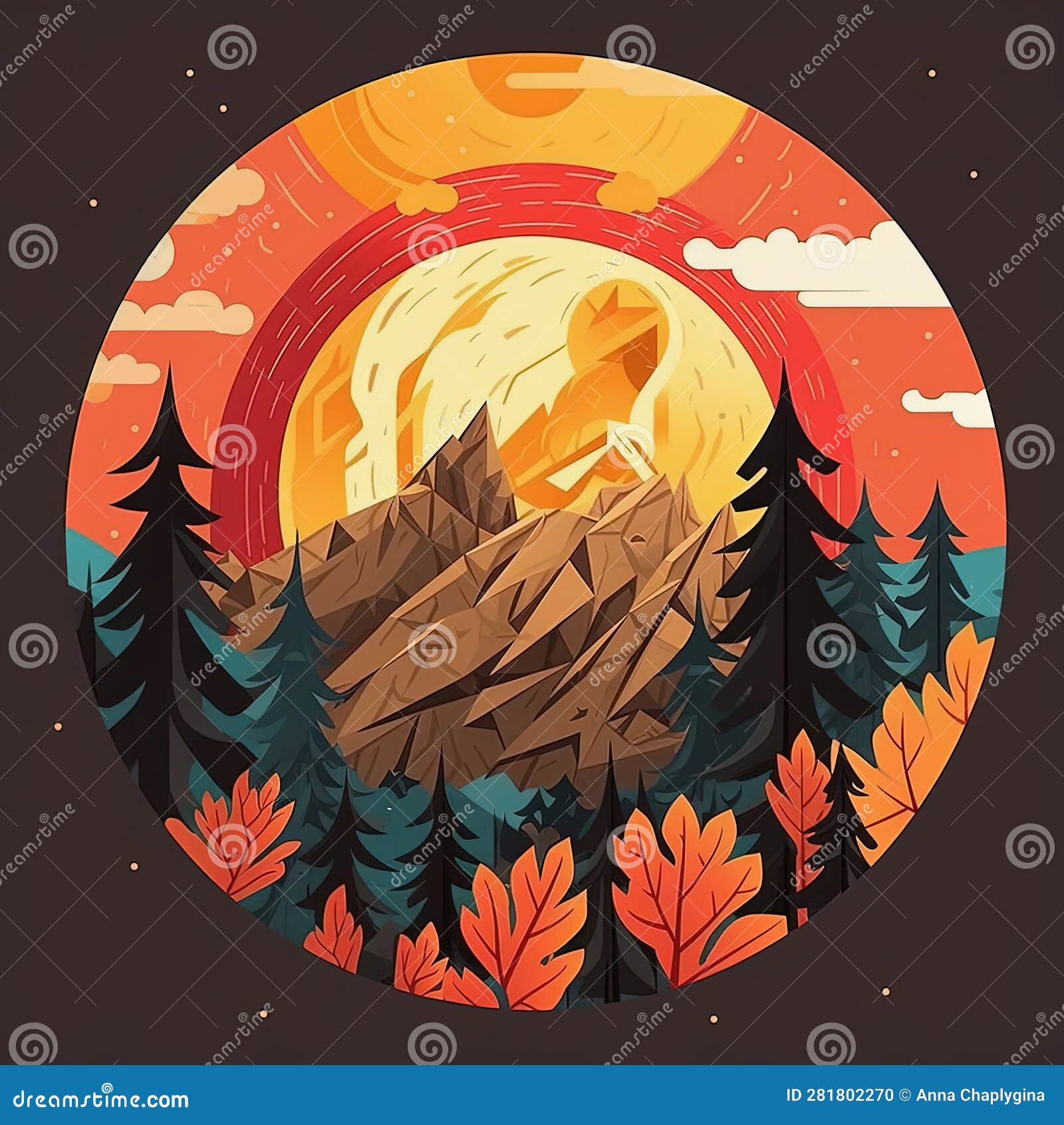 Fire Burning in Forest, Mountains in Background. Wildfire Concept Stock ...