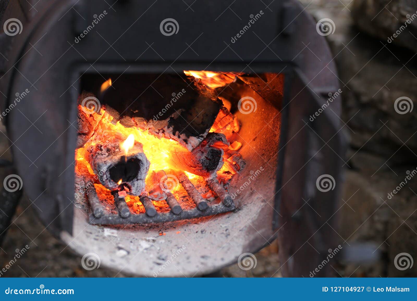 The Fire is Burning in the Furnace Stock Image - Image of fire ...
